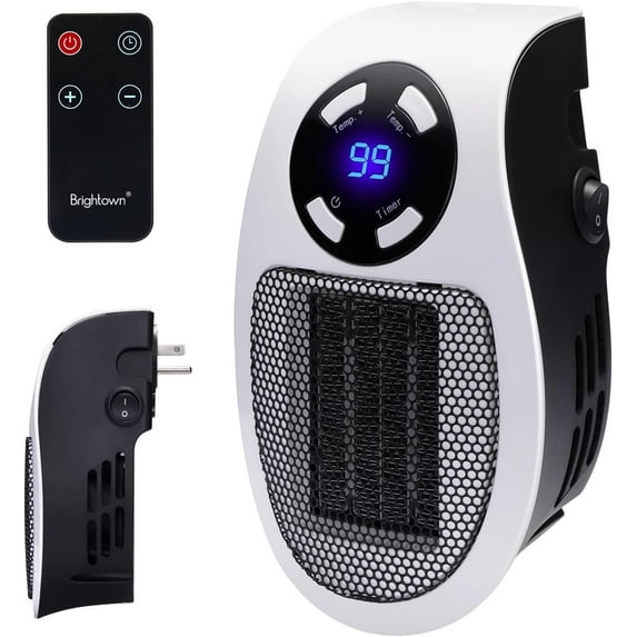 Wall Plug In Heater 450W, Portable Outlet Heater with Remote, Clear LED ...