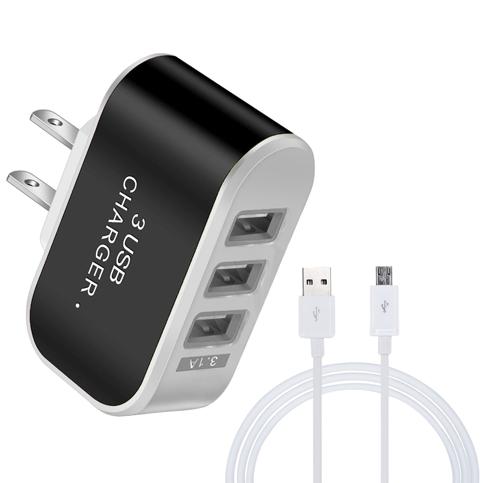 Wall Plug Hide Cord 3Usb Candy Charger LED Luminous Mobile Phone ...