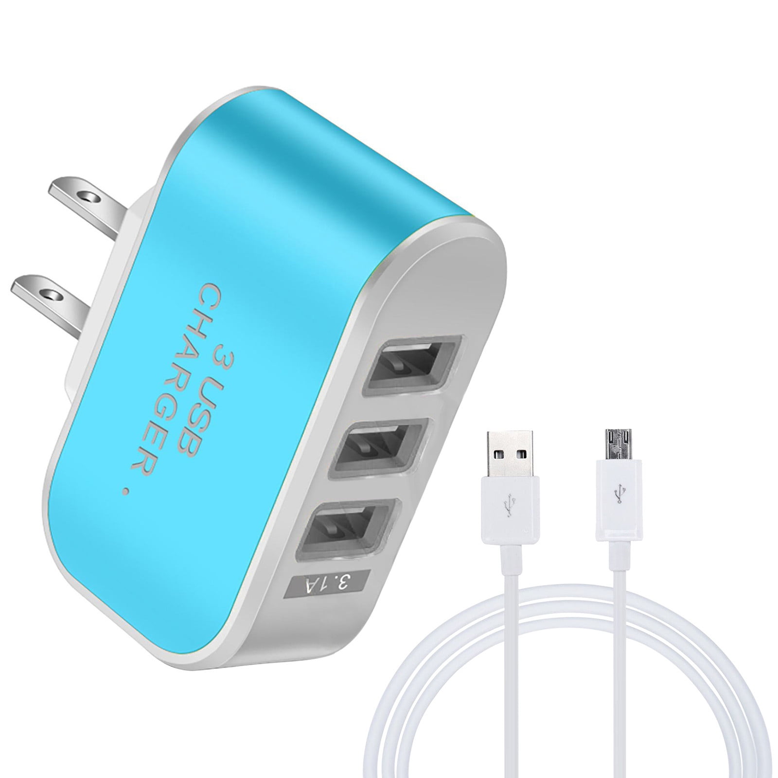 Wall Plug Hide Cord 3Usb Candy Charger LED Luminous Mobile Phone ...