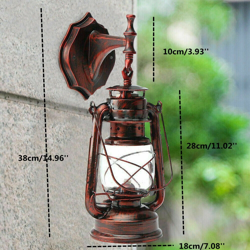 Wall Porch Light Vintage Rustic Lantern Lamp Industrial Retro E27 Wall ...