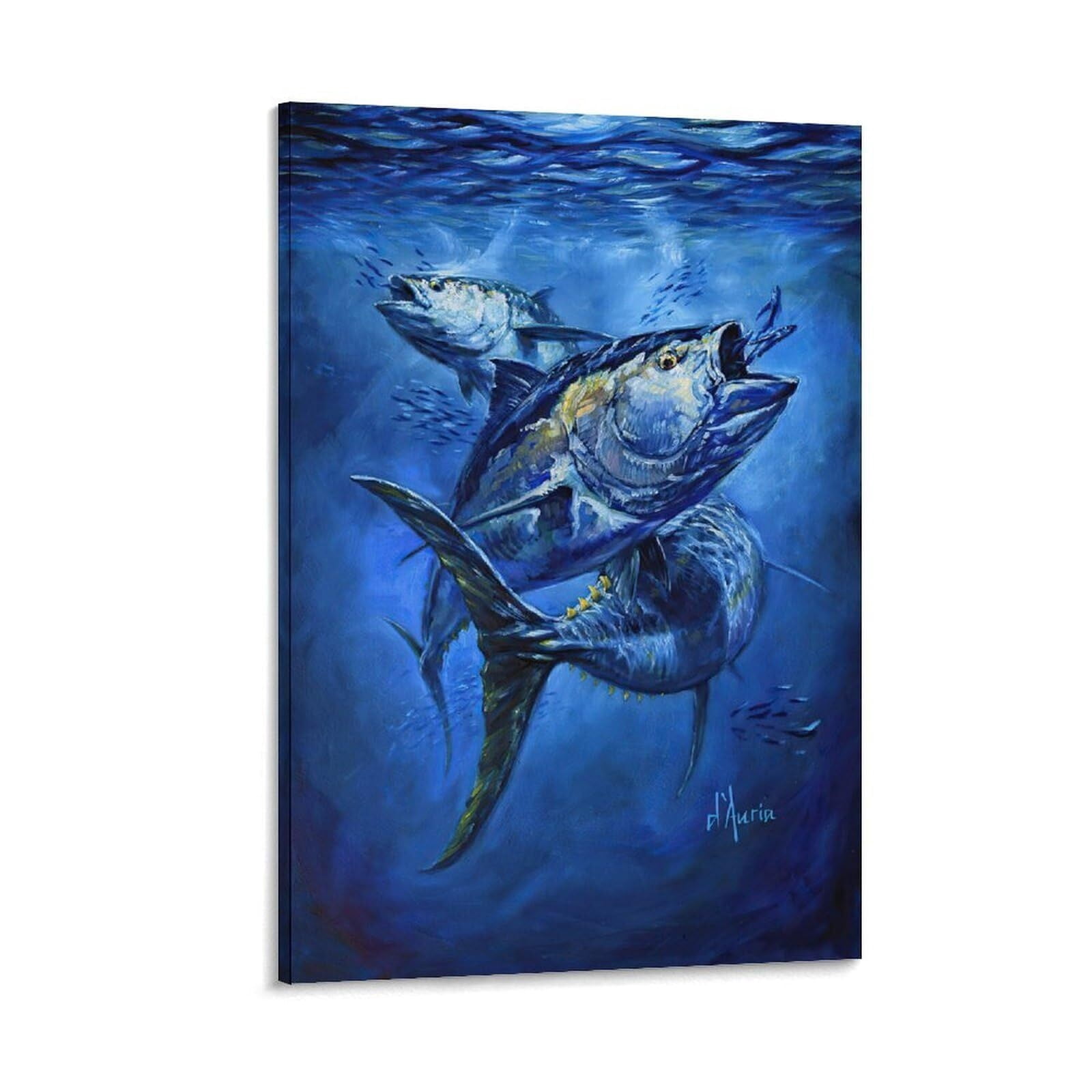 Wall Posters Blue Marlin Fish Painting Fish Art Canvas Wall Art Print ...