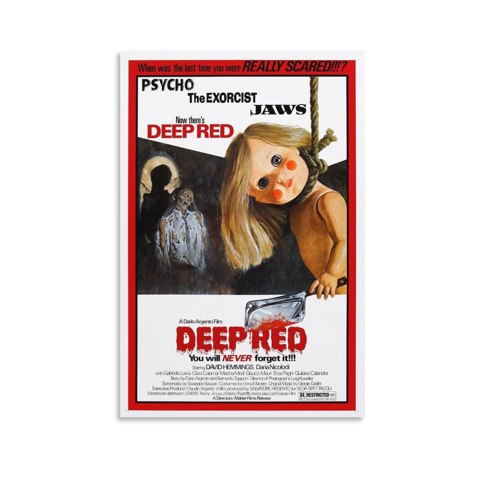 Wall Posters Profondo Rosso Horror Movie Posters Poster Decorative ...