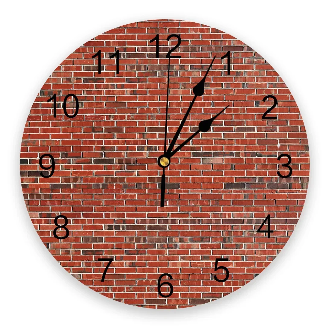 Wall Red Brick 3d Wall Clock Modern Design Farmhouse Decor Kitchen ...
