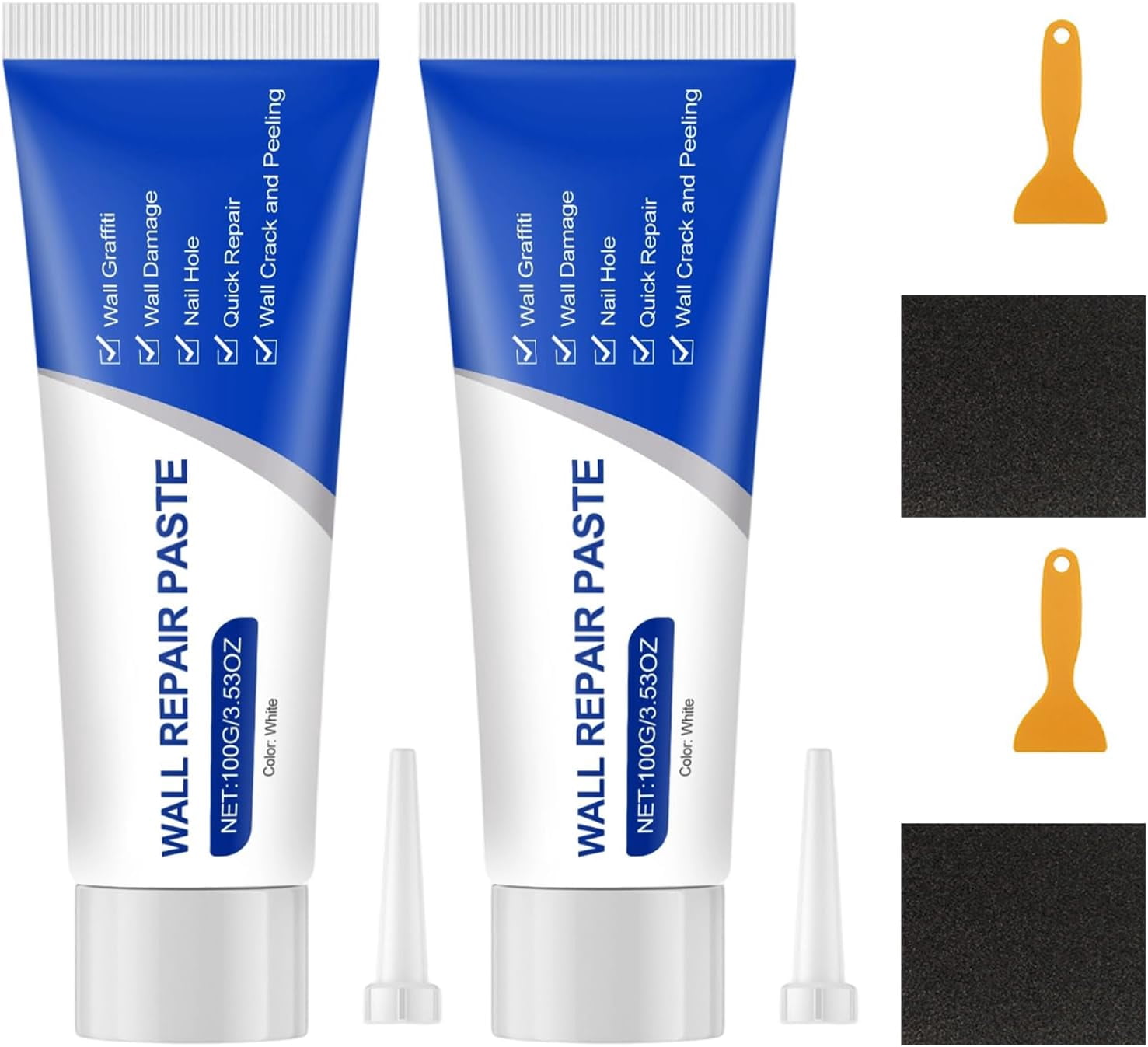 Wall Repair Kit, Drywall Patch Kit with Spackle Paste & Tools, Quick ...