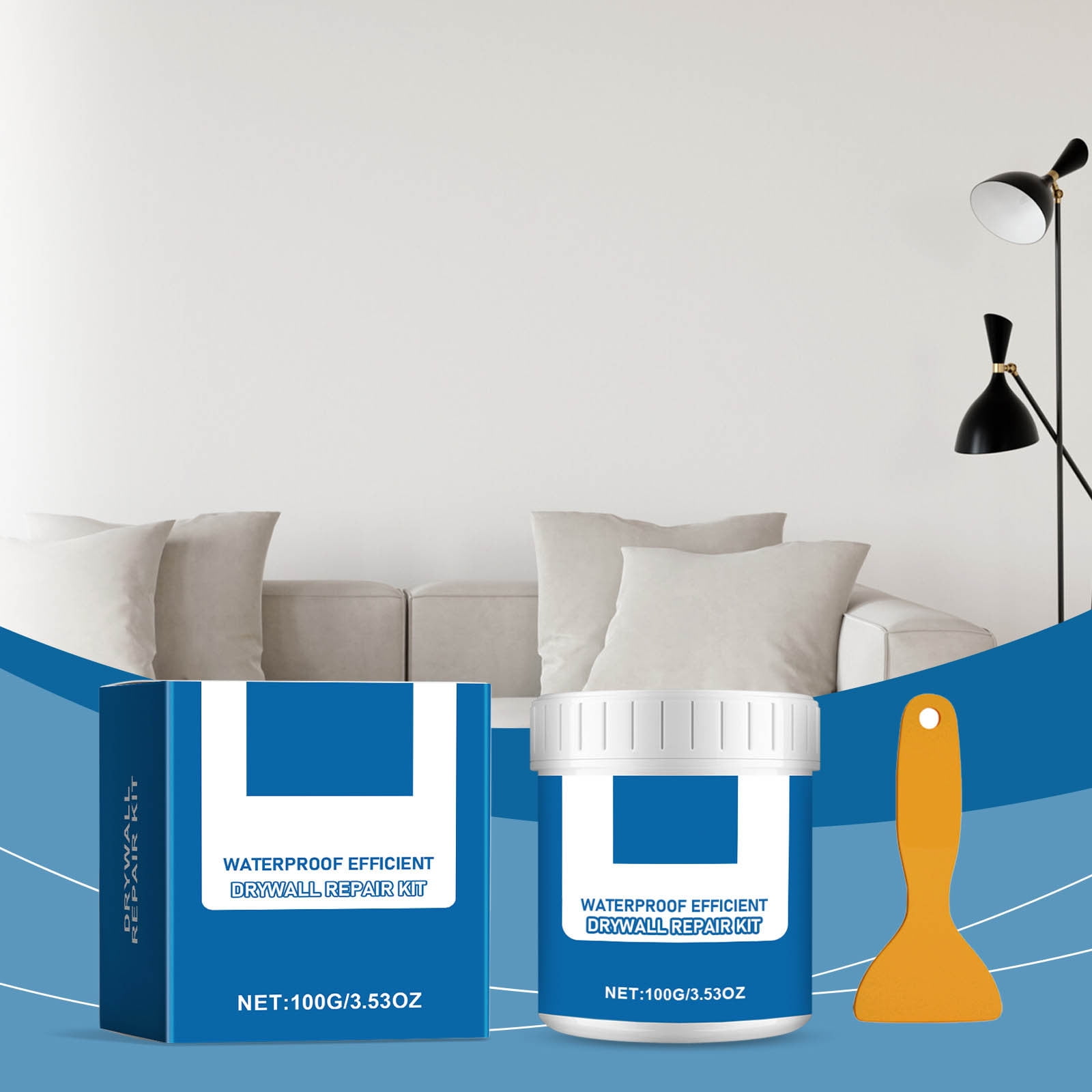 Wall Repair Kit-Waterproof Paint Patch for Cracks & Holes Includes ...