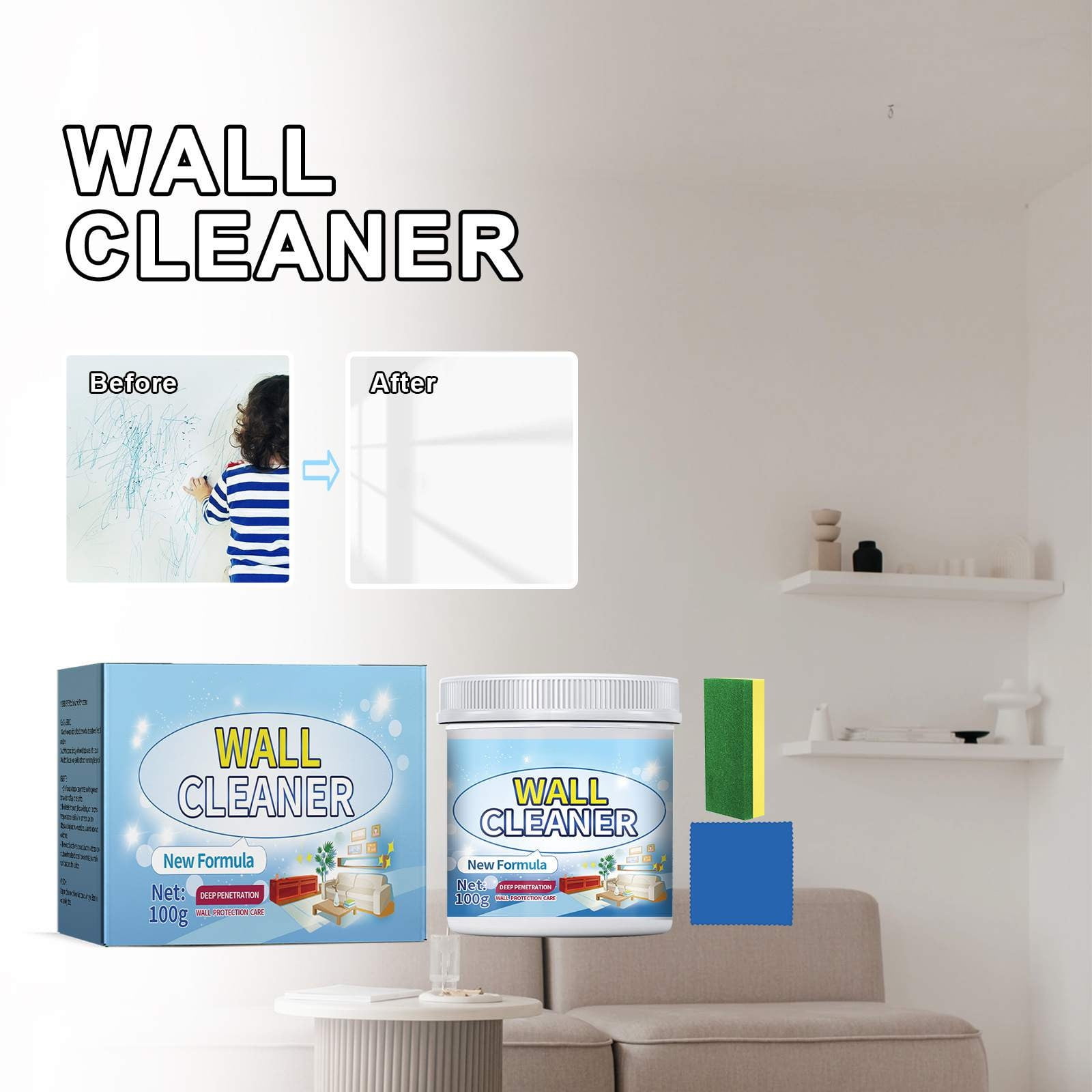 Wall Repair Paste, Crack Filler Agent, Quick-Drying formula + Non-Toxic ...
