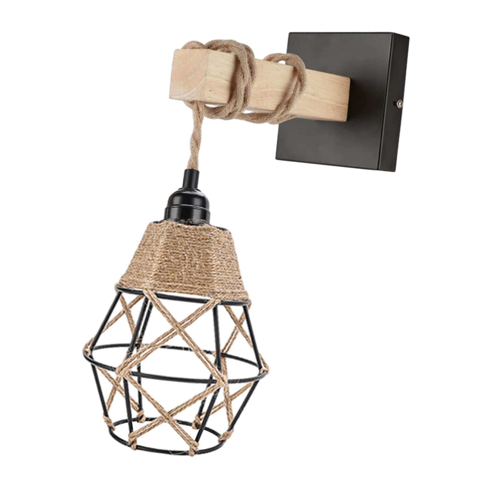 Wall Sconce Hemp Rope Hanging Bedside Lamp Wall Mounted Lamp Farmhouse ...