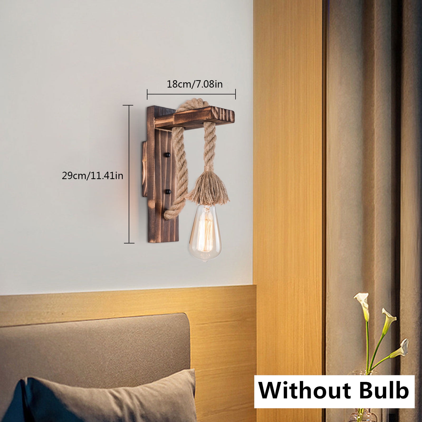 Wall Sconce Light Wooden Metal Wall Light Fixture Industrial Decorate ...