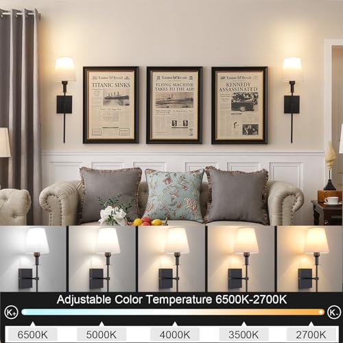 Wall Sconces Battery Operated Wall Light Set of 2，not Hardwired Sconce ...