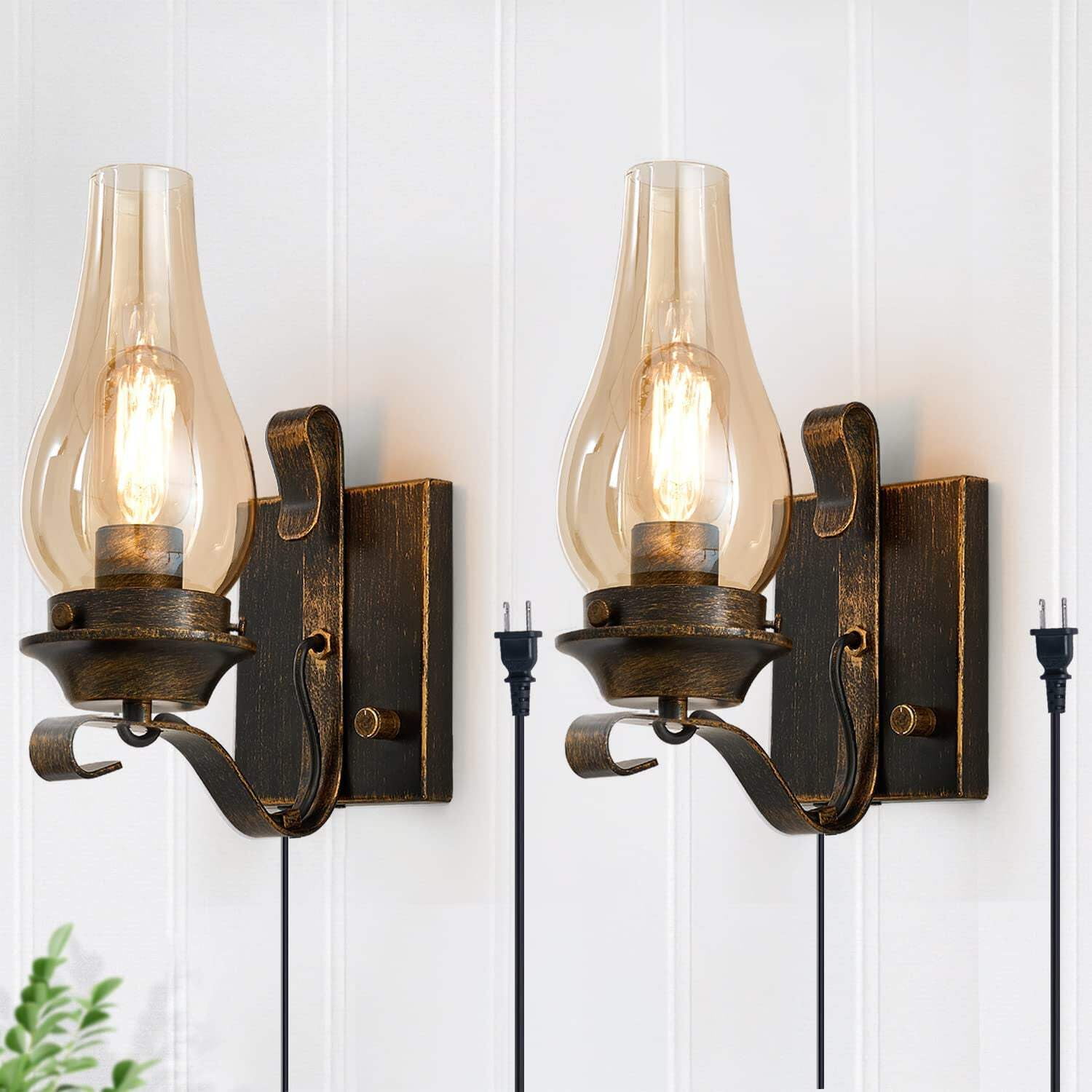 Yisuro Hardwired Wall Sconce,Oil Rubbed Bronze Hardwired Wall Sconce ...