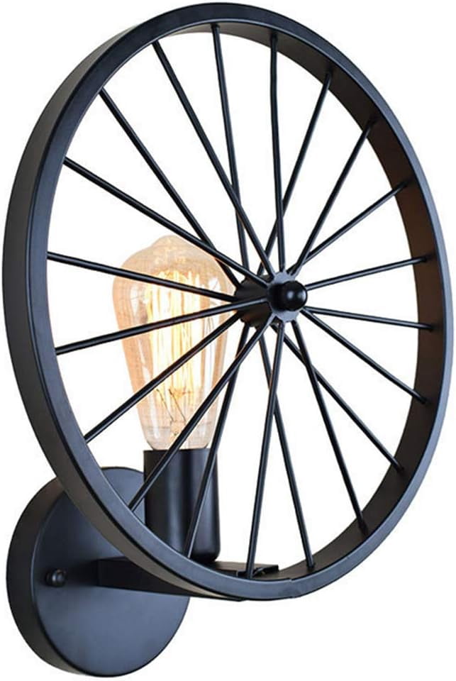 Wall Sconces Wheel Wall Light Lamp Industrial Vintage Retro Style Black ...