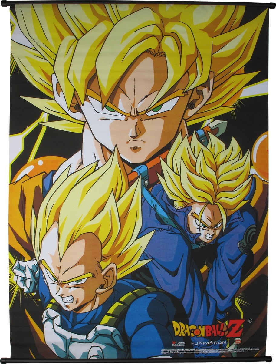 Dragon Ball Z High-Quality Graphic Wall Scroll, Super Saiyan Goku ...