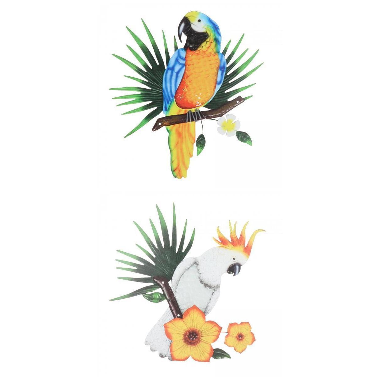 Wall Sculpture,Parrot Metal Wall Art Decors Hanging Decoration,Bird ...