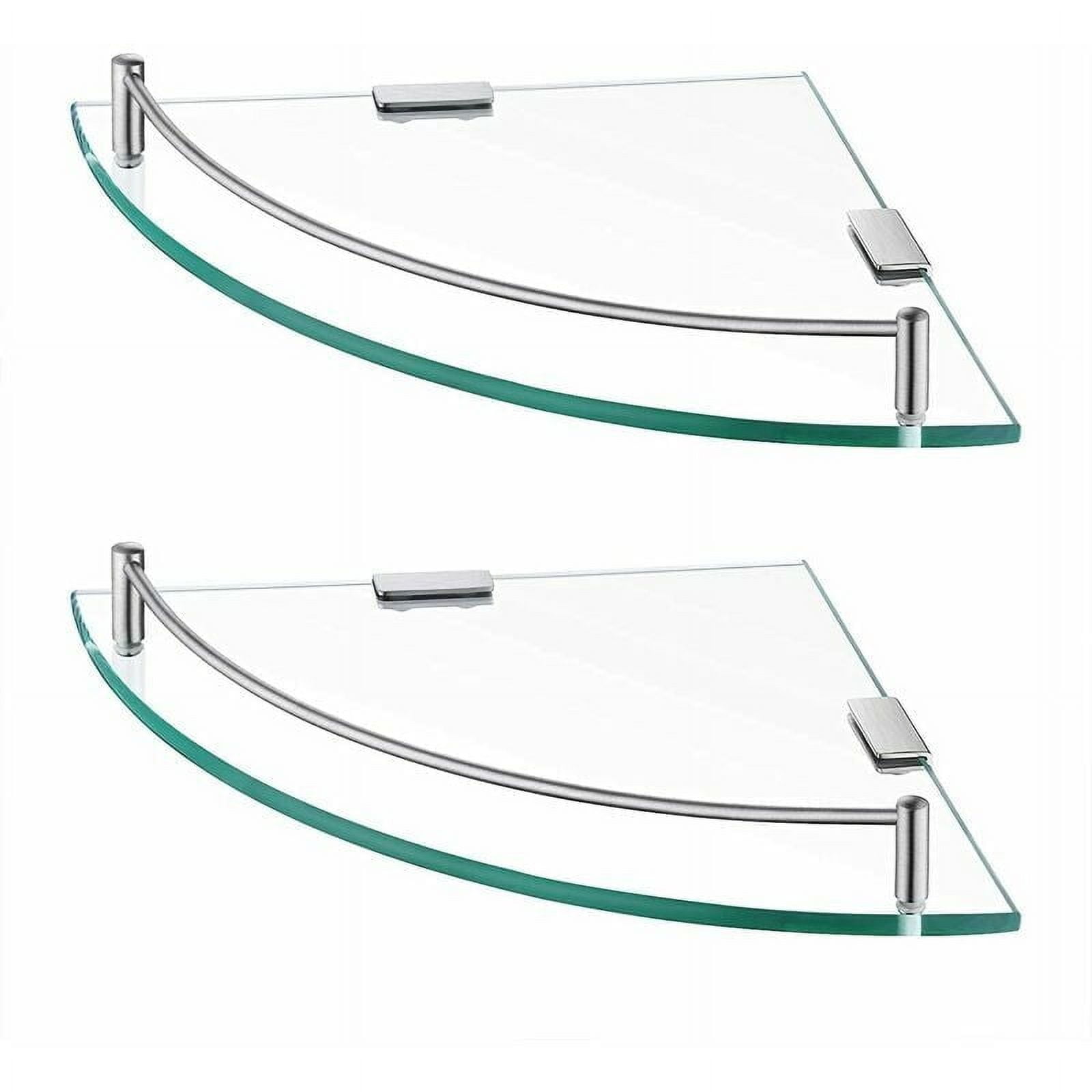 Wall Shelf, Glass Corner Shelf, Bathroom Shelf, Shower Shelf, Tempered ...