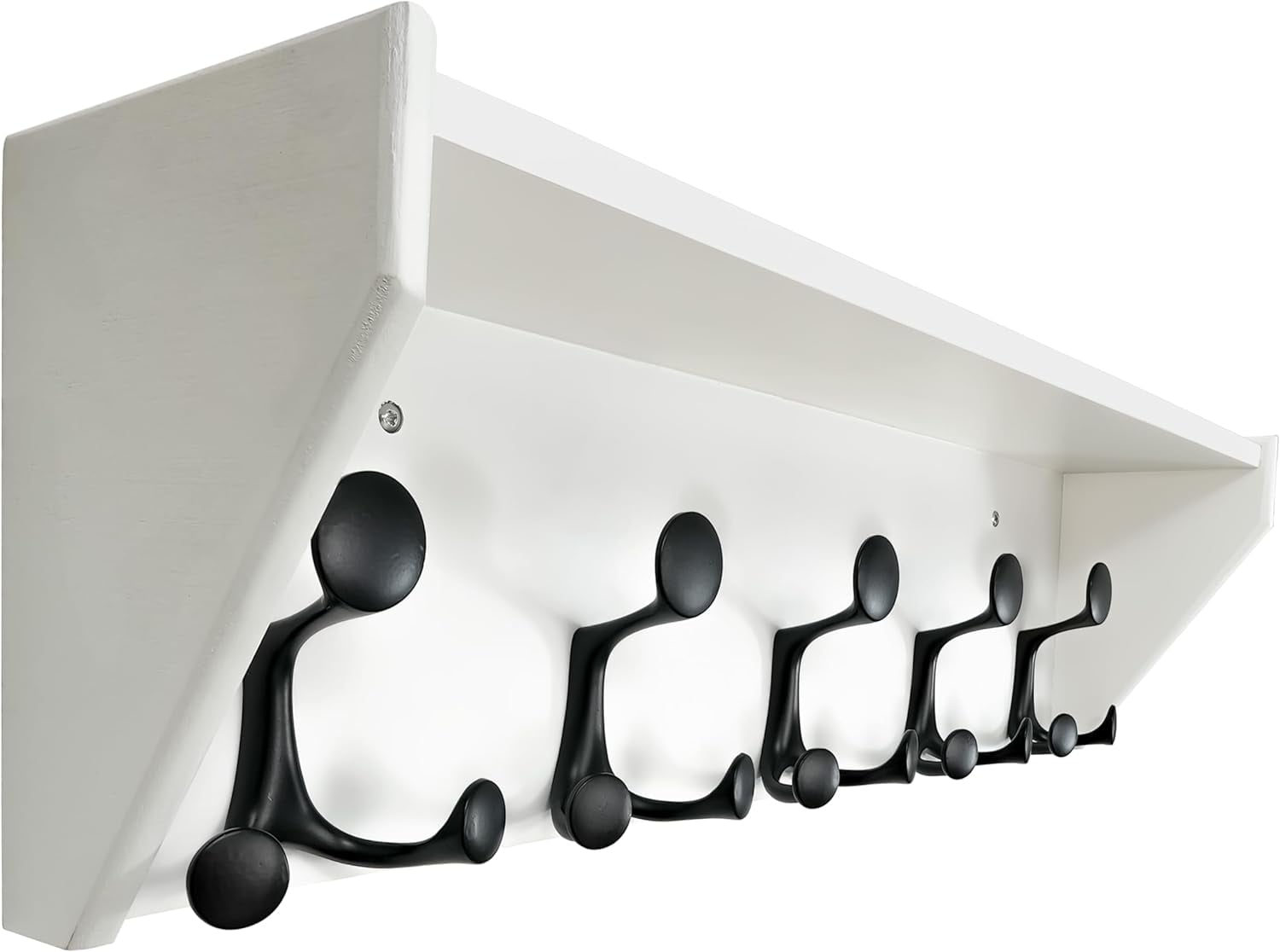 Wall Shelf with Hooks, 24-Inch Coat Rack Wall Mount with Shelf ...