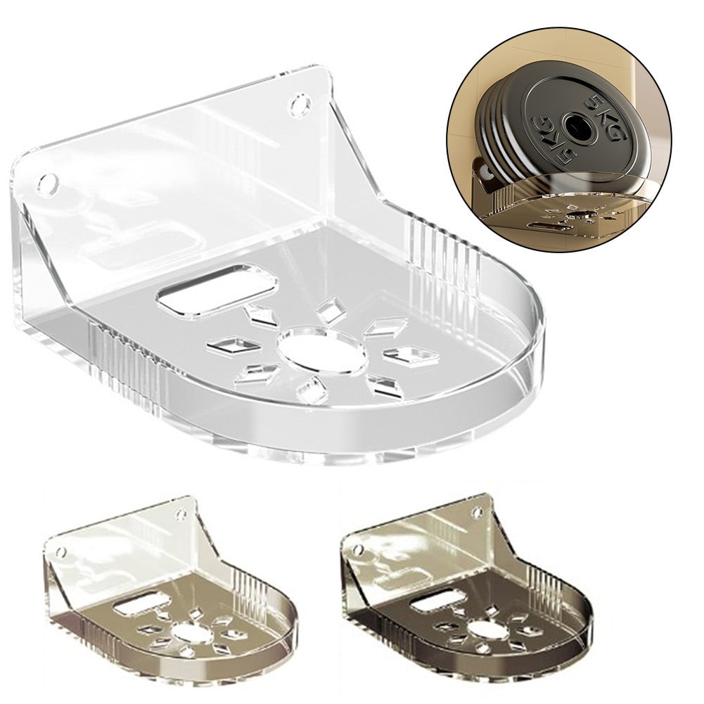 Wall Shelf Monitor Router Rack No-Drill Storage Box Wall Shelves Brown ...