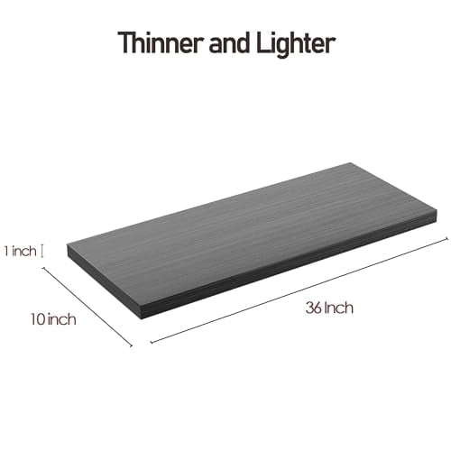 Wall Shelf Set of 1,Dark Wood Floating Shelves 36 in W x 10 in D x 1 in ...