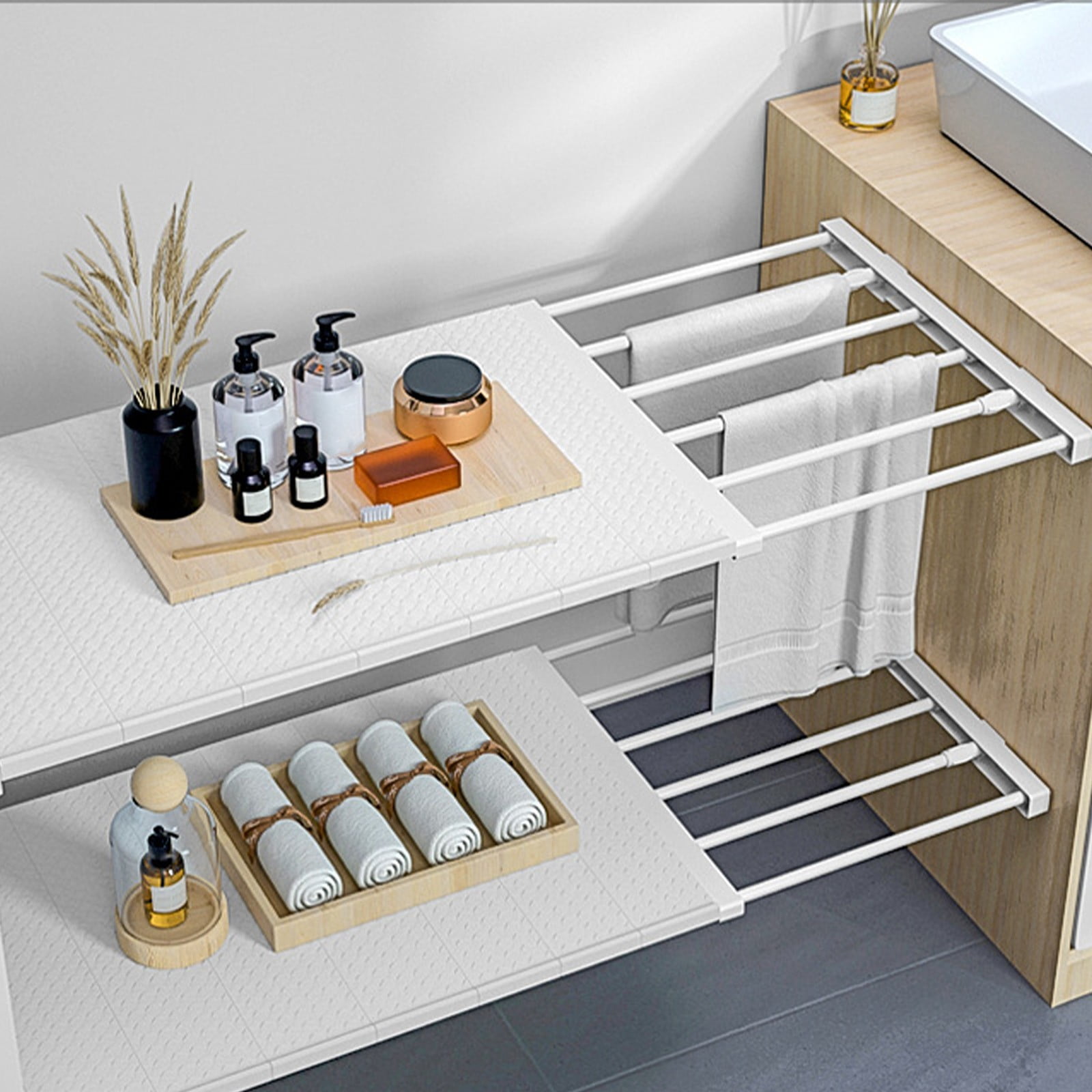 Wall Shelf Wardrobe Divider Layered No-punch Design Shoe Cabinet ...