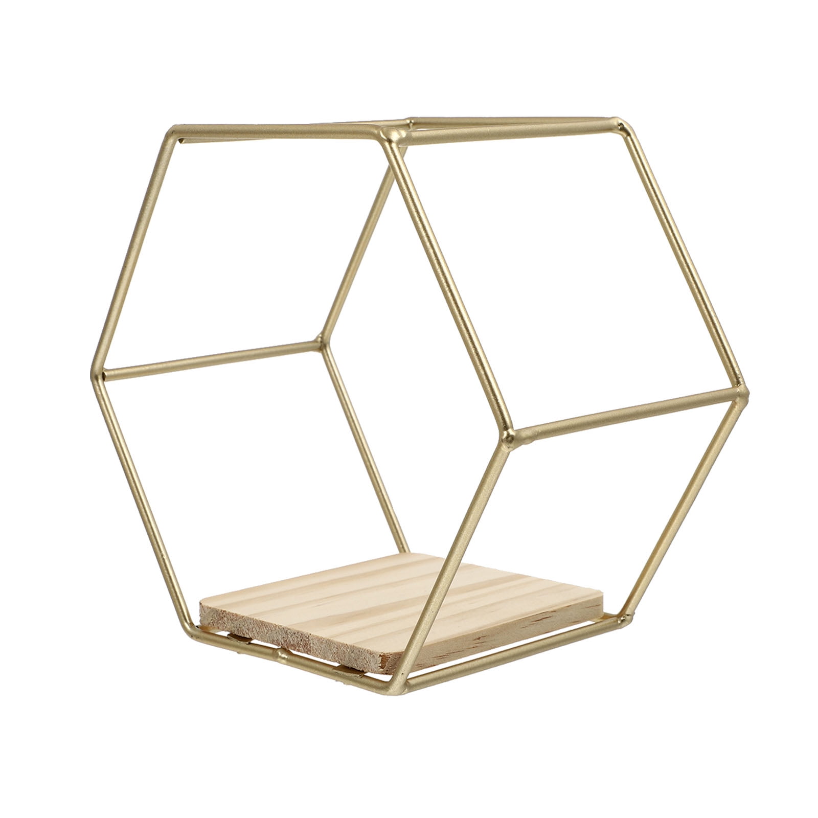 Wall Shelves Hexagonal Rack Wall-mounted Storage Rack 17X14.5CM Golden ...