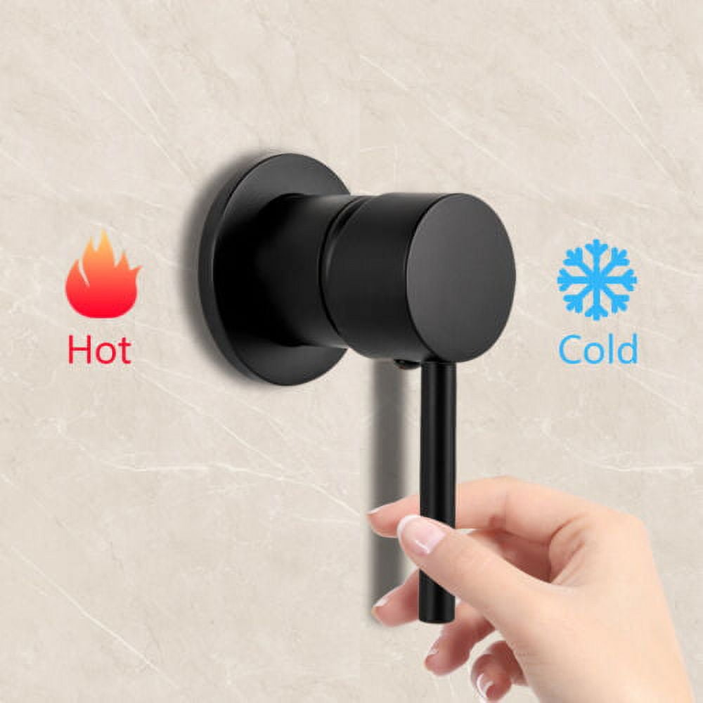 Wall Shower Mixer Bath Hot/Cold Brass, Alloy Tap Bathroom Taps Black ...