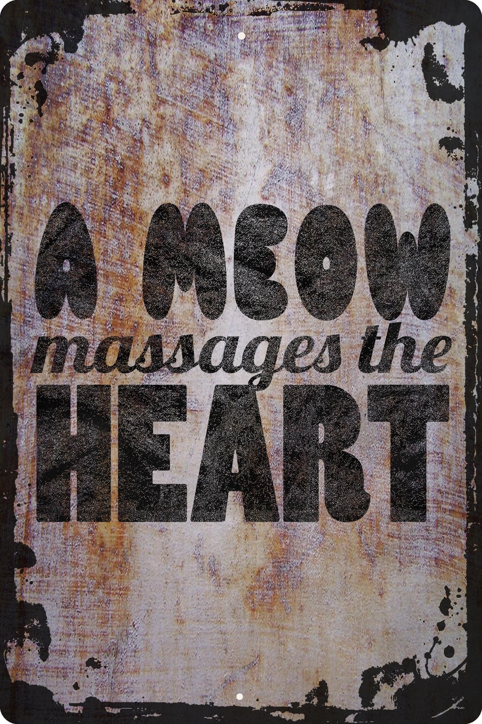 Wall Sign A Meow Massages The Heart Cat Kitten Comfort Happy Love Kitty ...