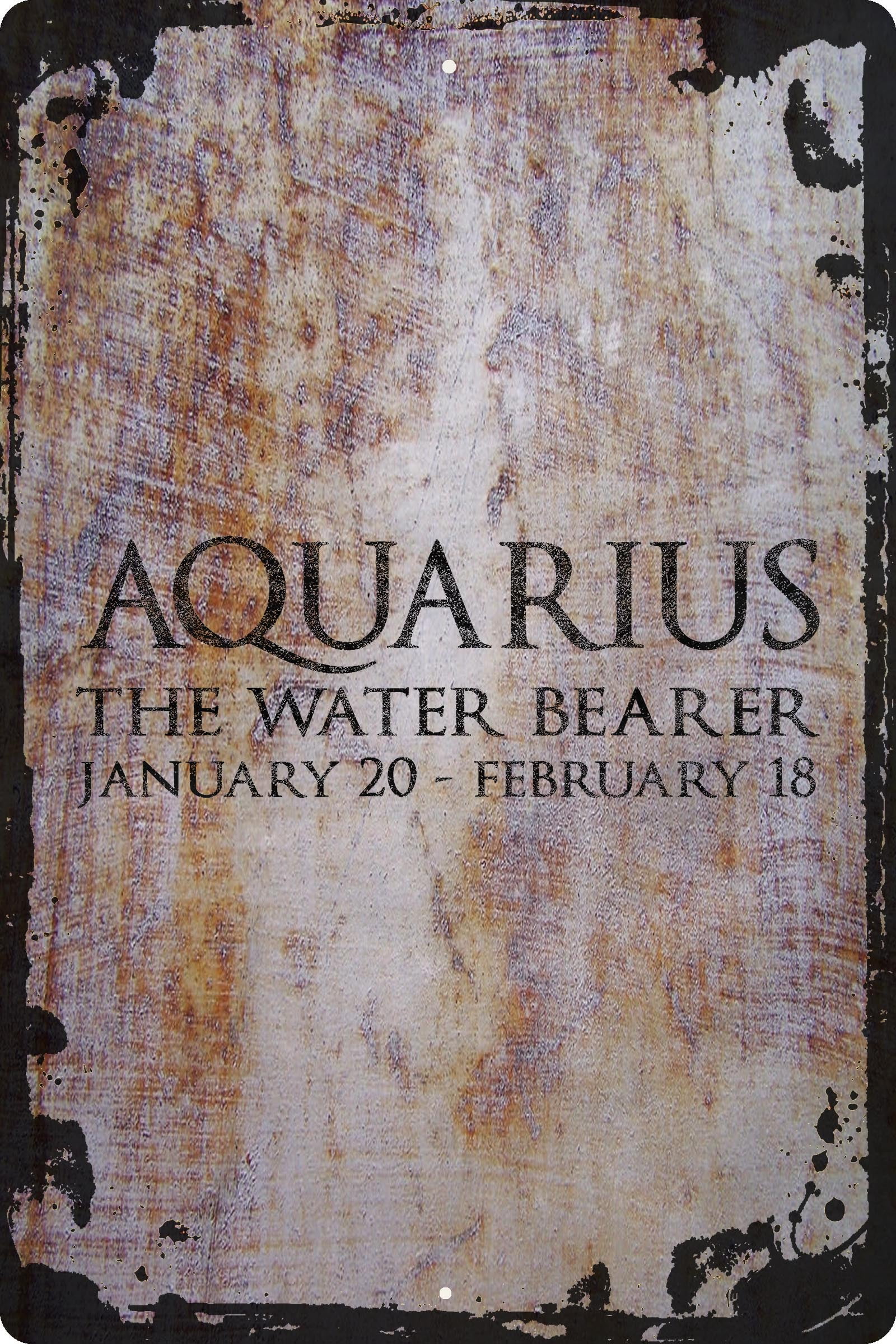 Wall Sign Aquarius the water bearer caps Jan 20-Feb 18 zodiac astrology ...