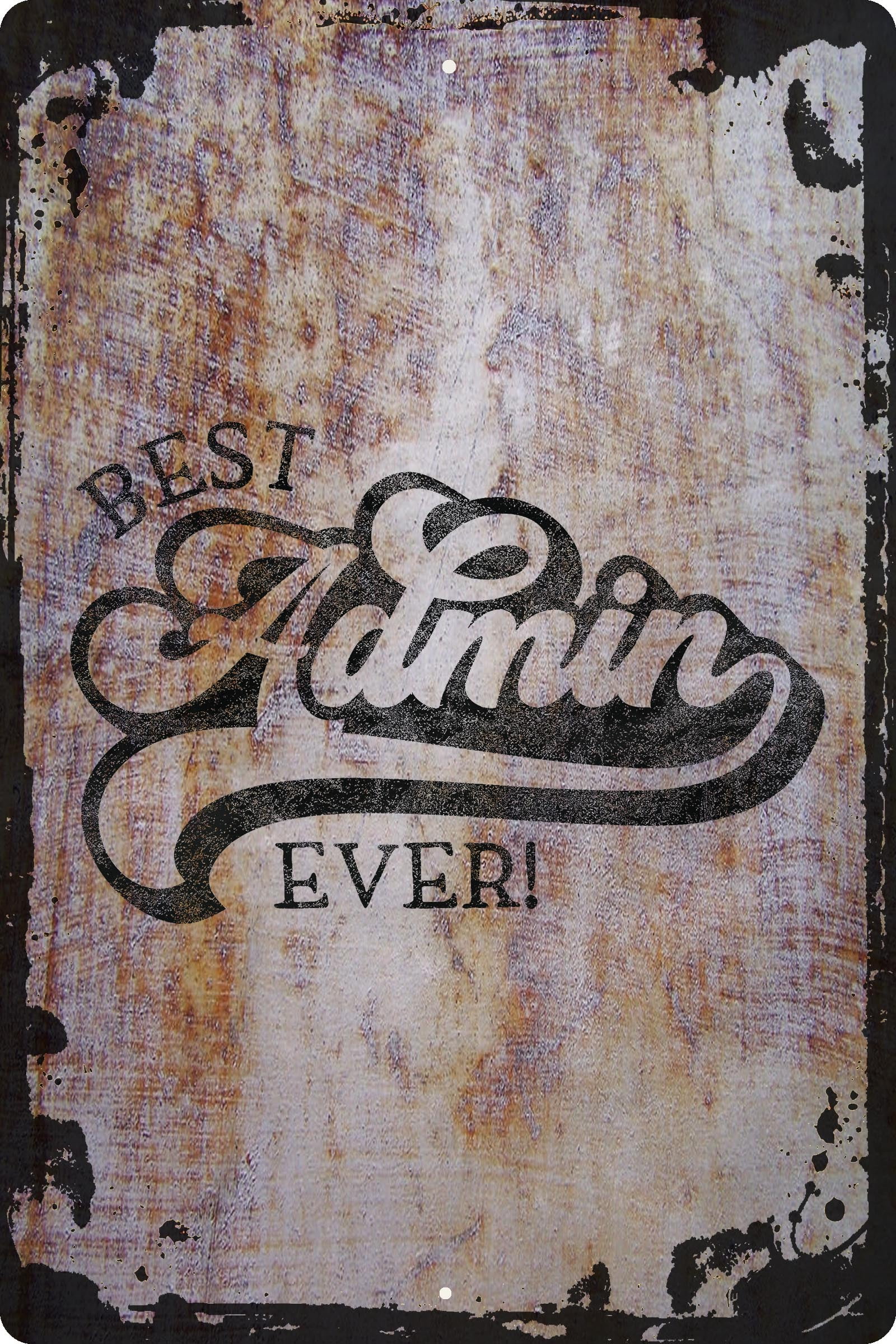 Wall Sign Best admin ever caps classic funny work office job computer ...