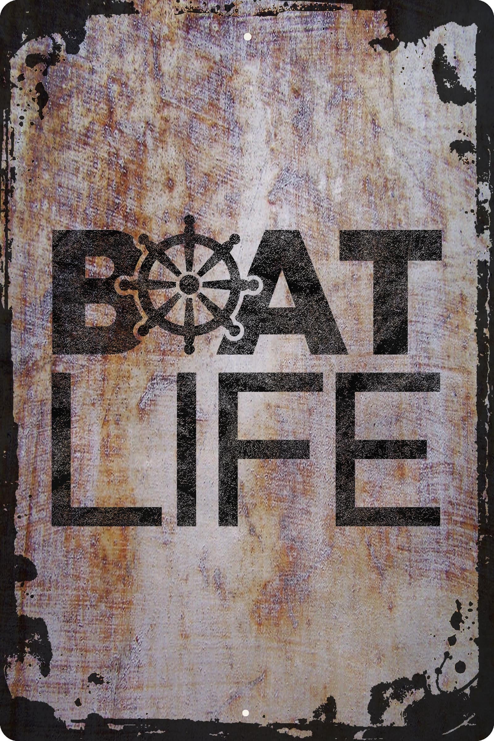 Wall Sign Boat life caps helm steer control ocean water boating fun ...