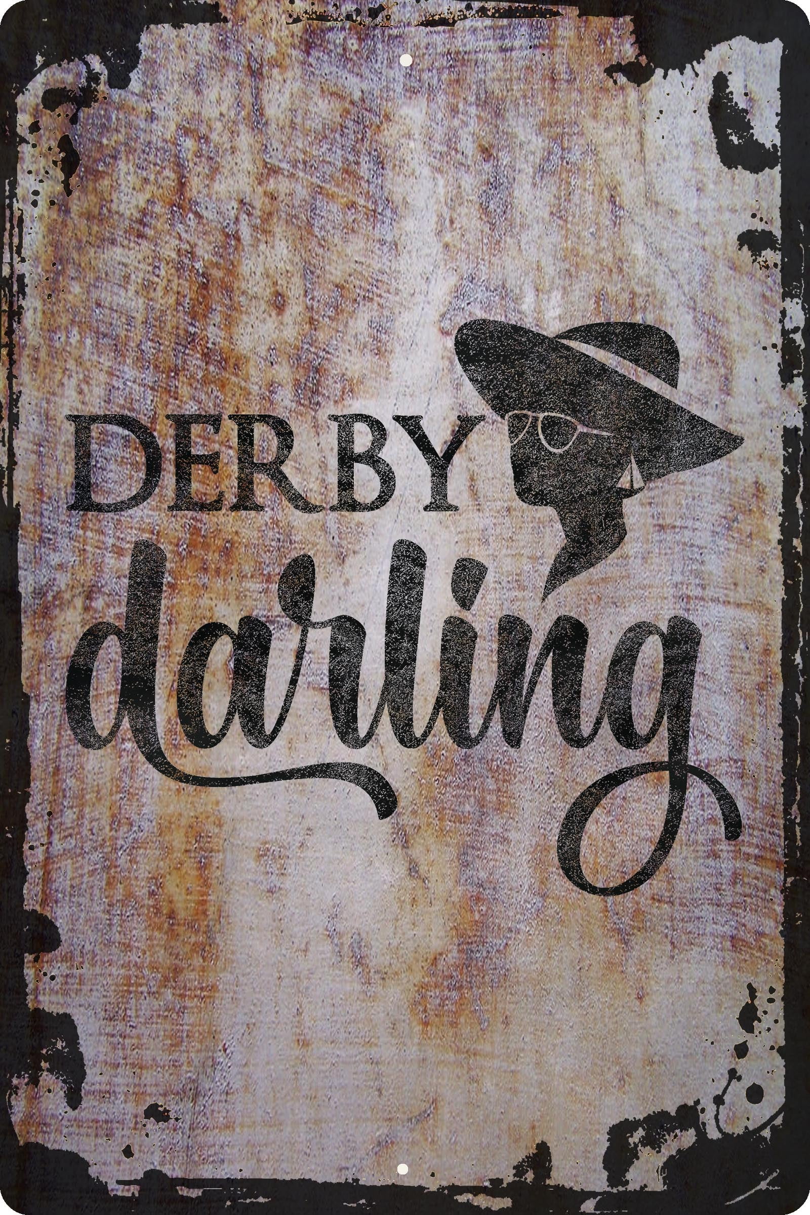 Wall Sign Derby darling silhouette hat sunglasses race bet horse ...