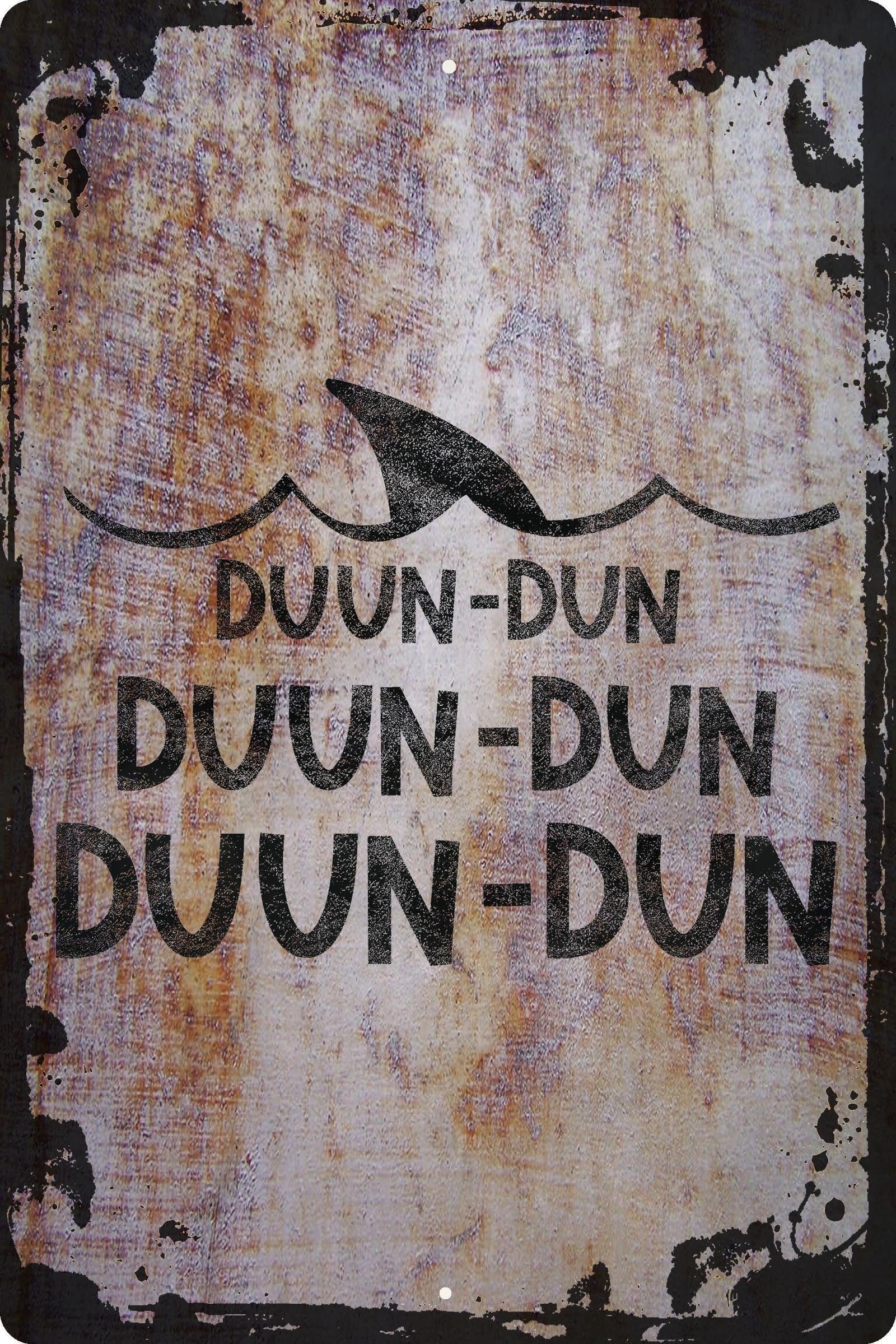 Wall Sign Duun-dun 3x shark incoming jaws ocean predator fin funny ...