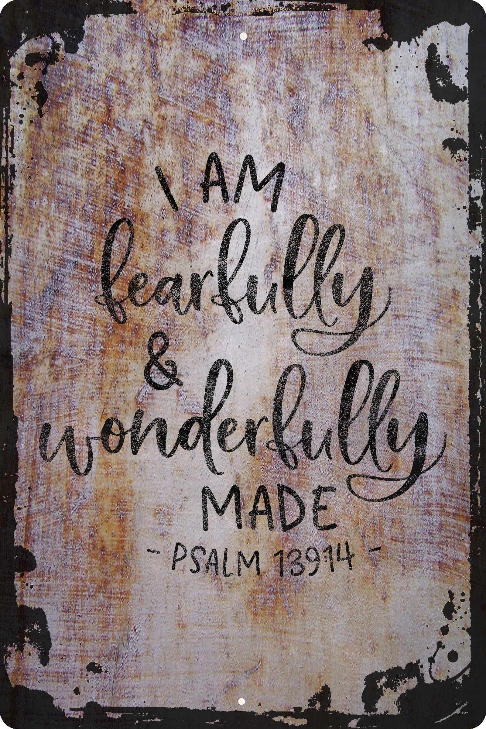 Wall Sign I am fearfully and wonderfully made psalm bible verse ...