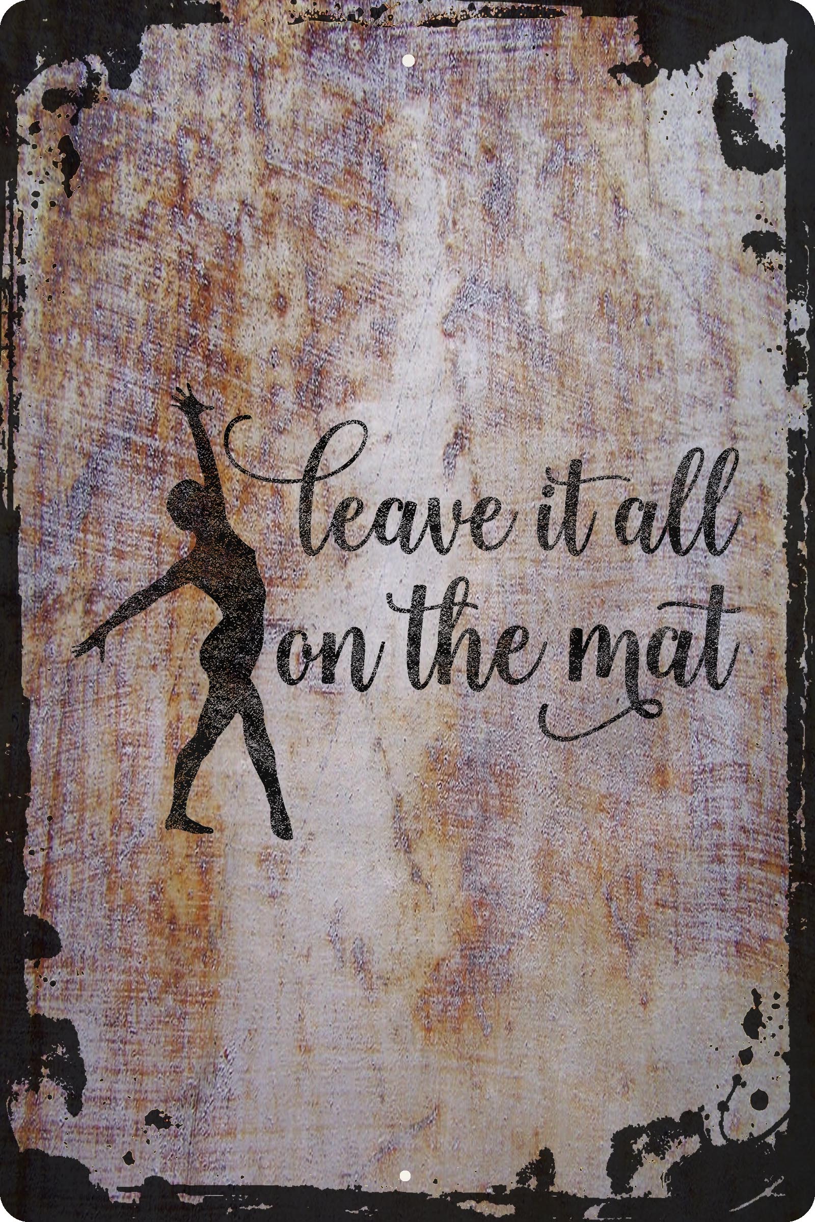 Wall Sign Leave it all on the mat cursive gymnast sport gymnastics ...