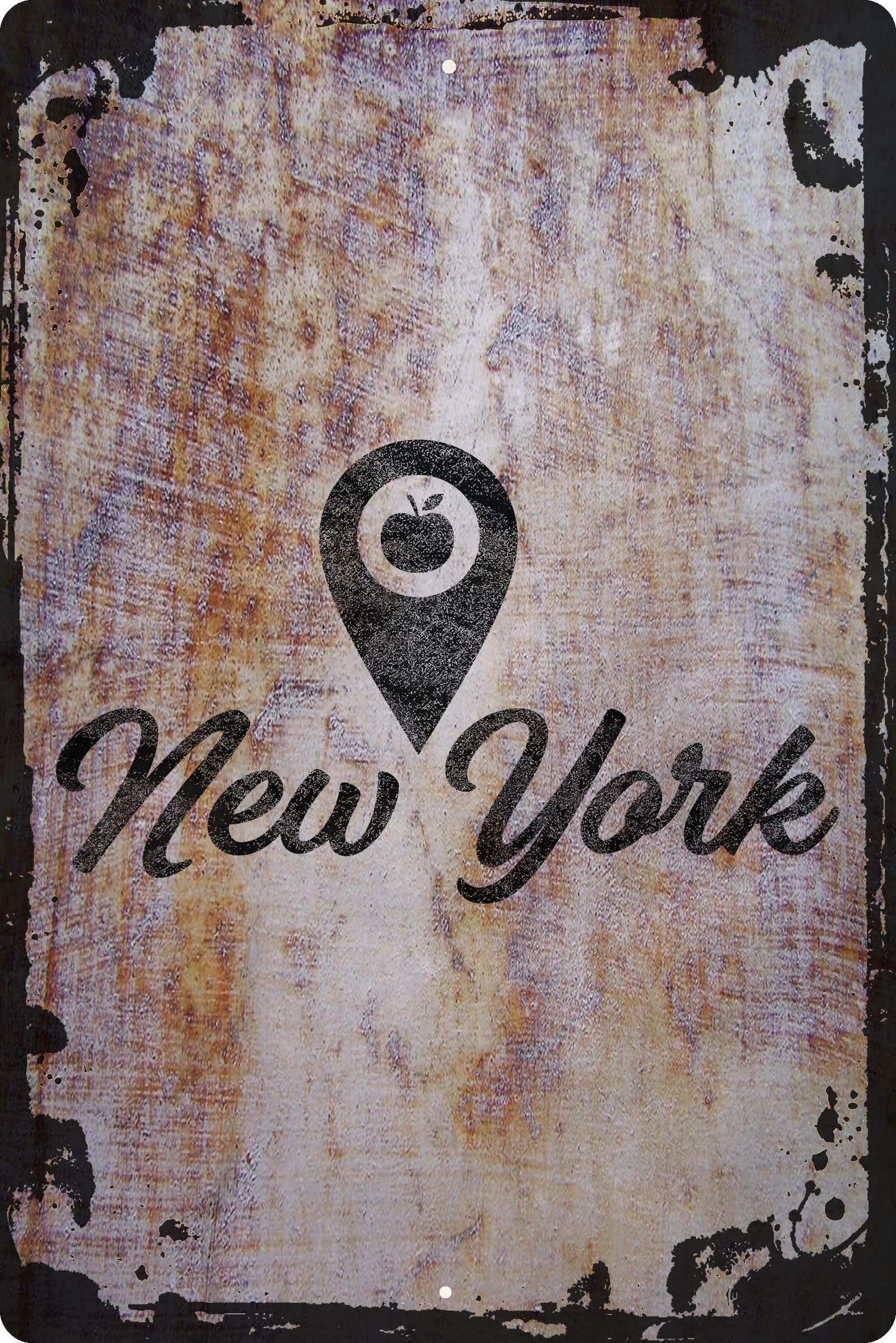 Wall Sign New York cursive destination big apple home native travel ...