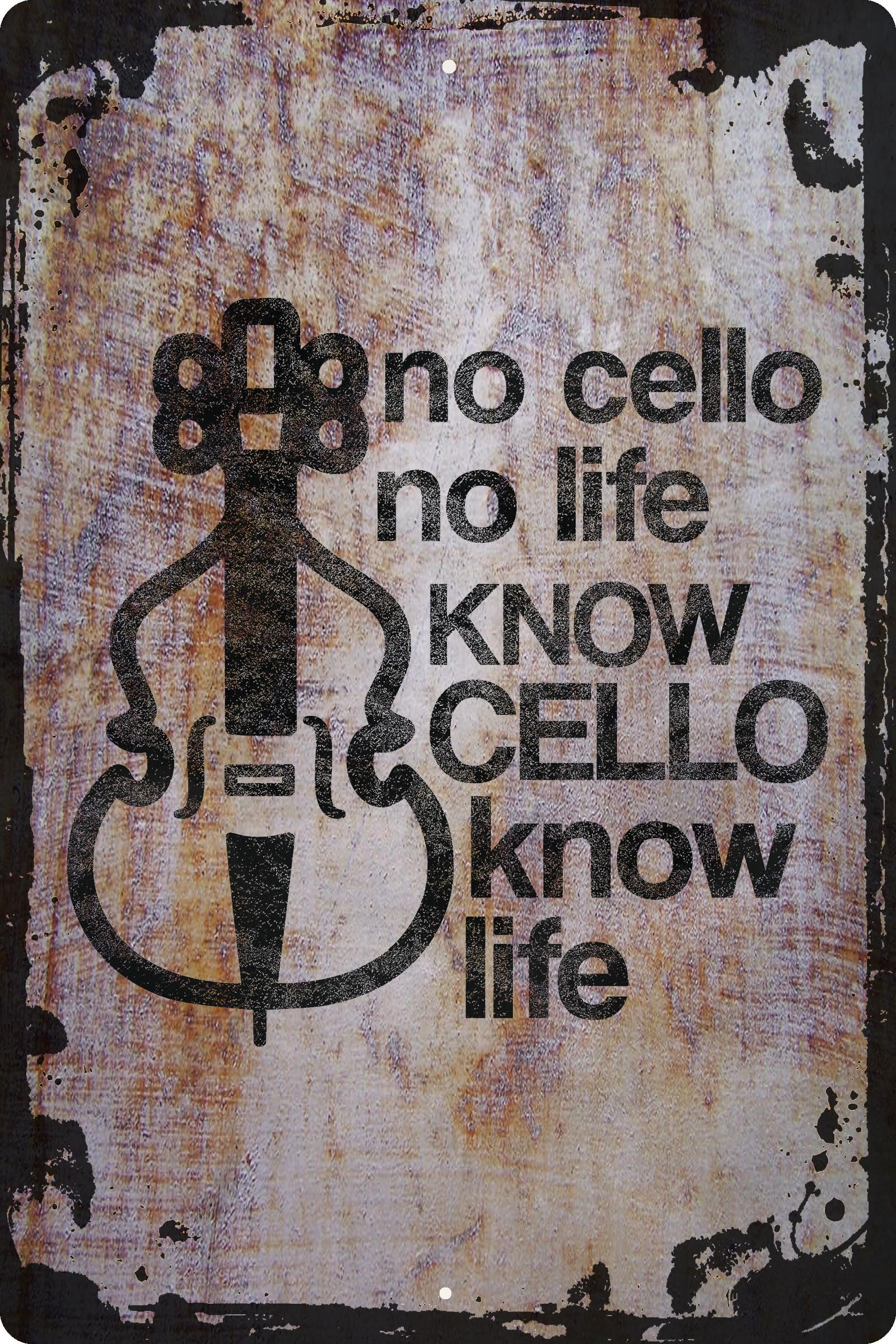 Wall Sign No cello no life know cello know life musical string instrument Decorative Art Wall ...