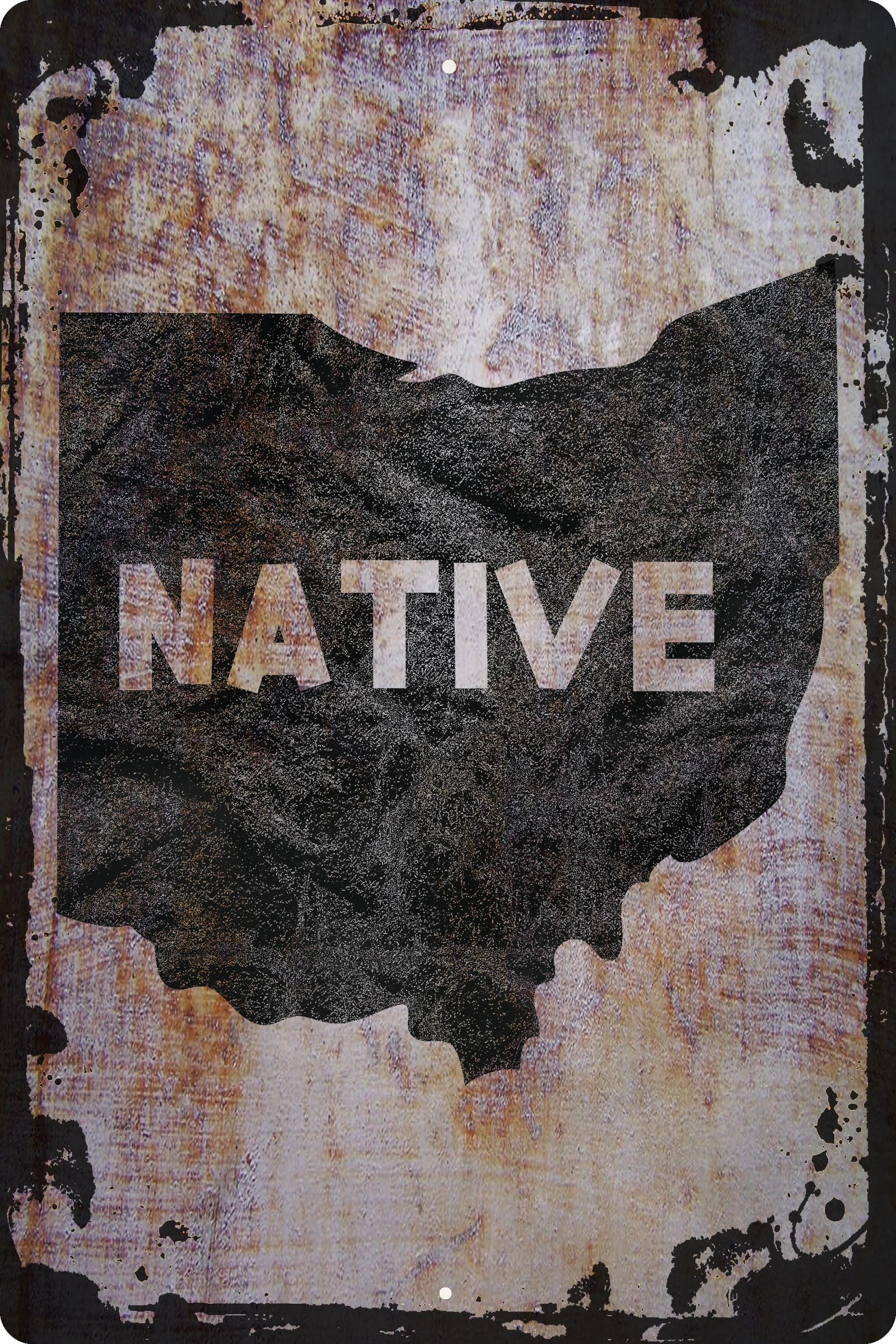 Wall Sign Ohio native caps state map home hometown love Decorative Art ...
