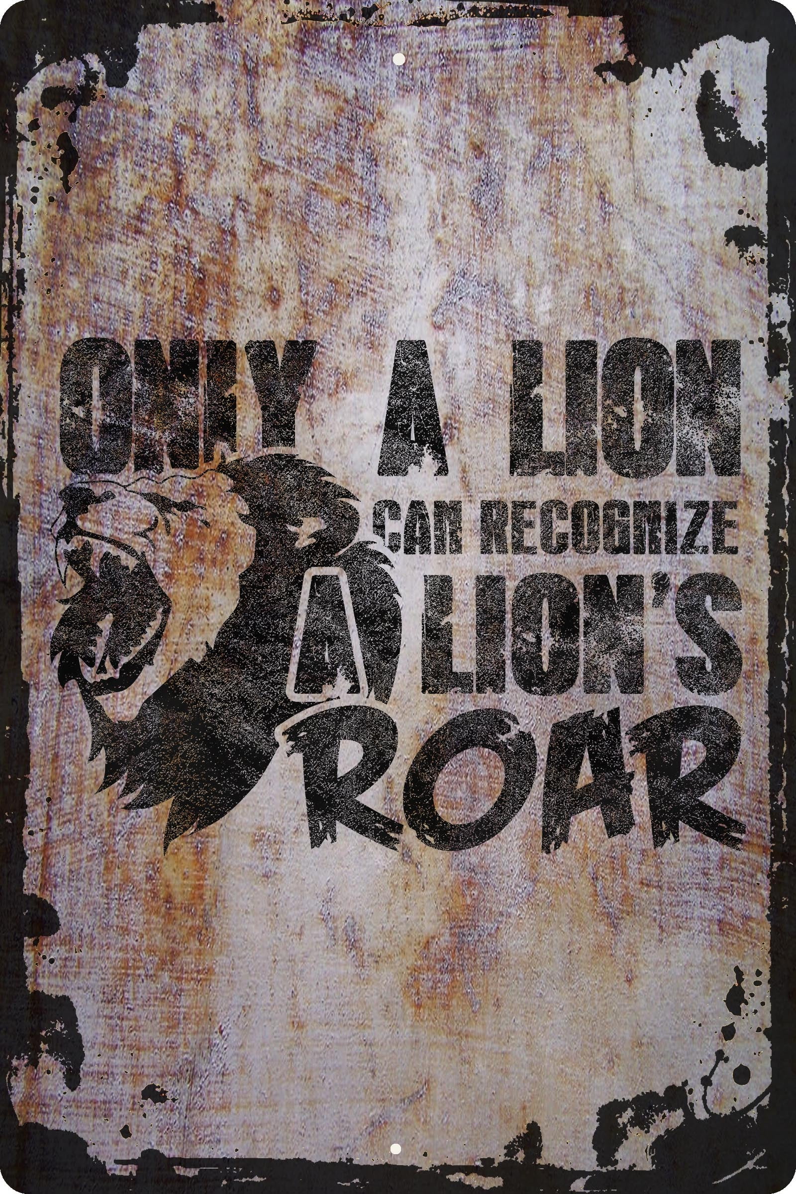 Wall Sign Only a Lion can recognize a Lion's Roar Safari Zoo Decorative ...