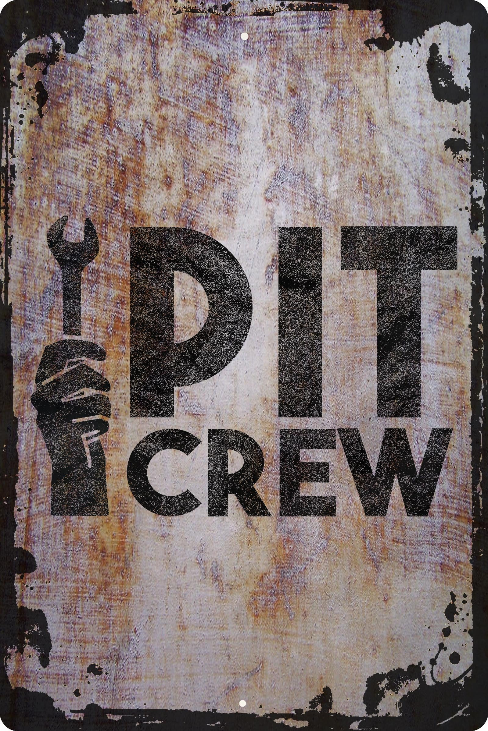Wall Sign Pit crew caps hand holding wrench race car motorsports racing ...