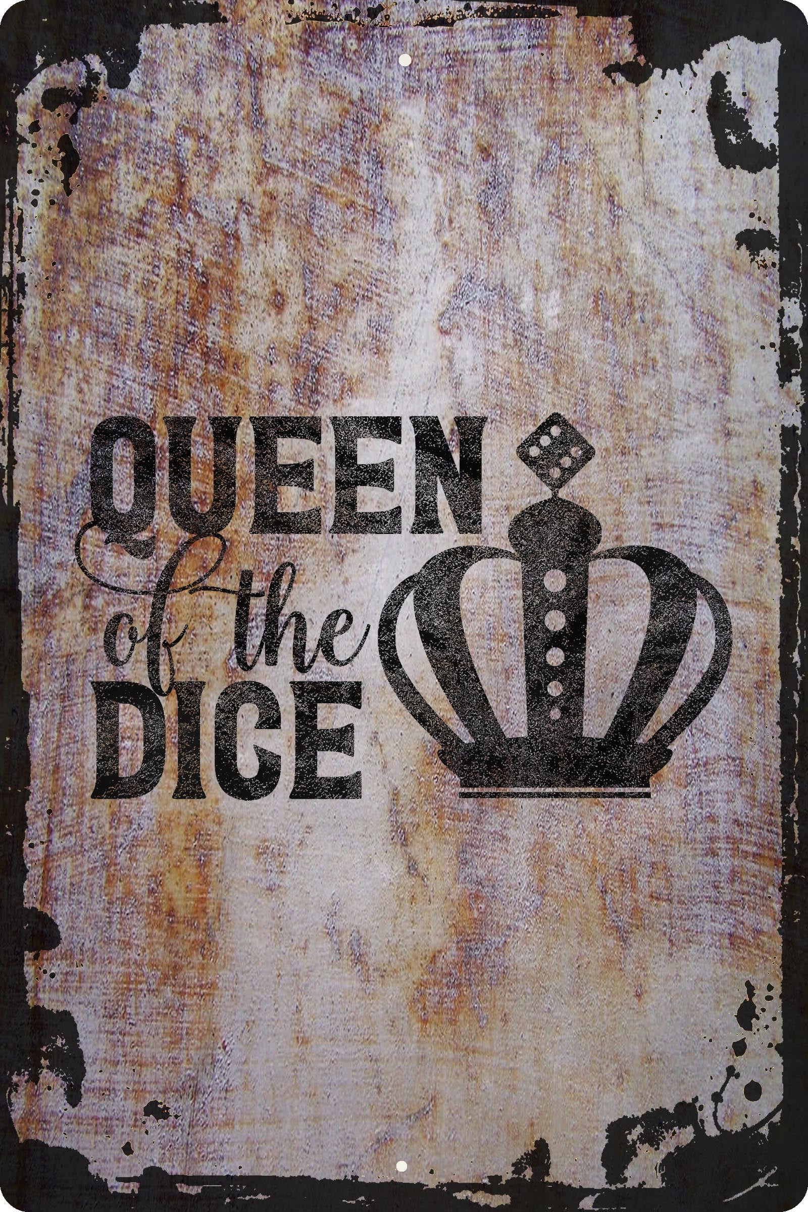 Wall Sign Queen of the dice caps cursive crown bunco game funny play ...