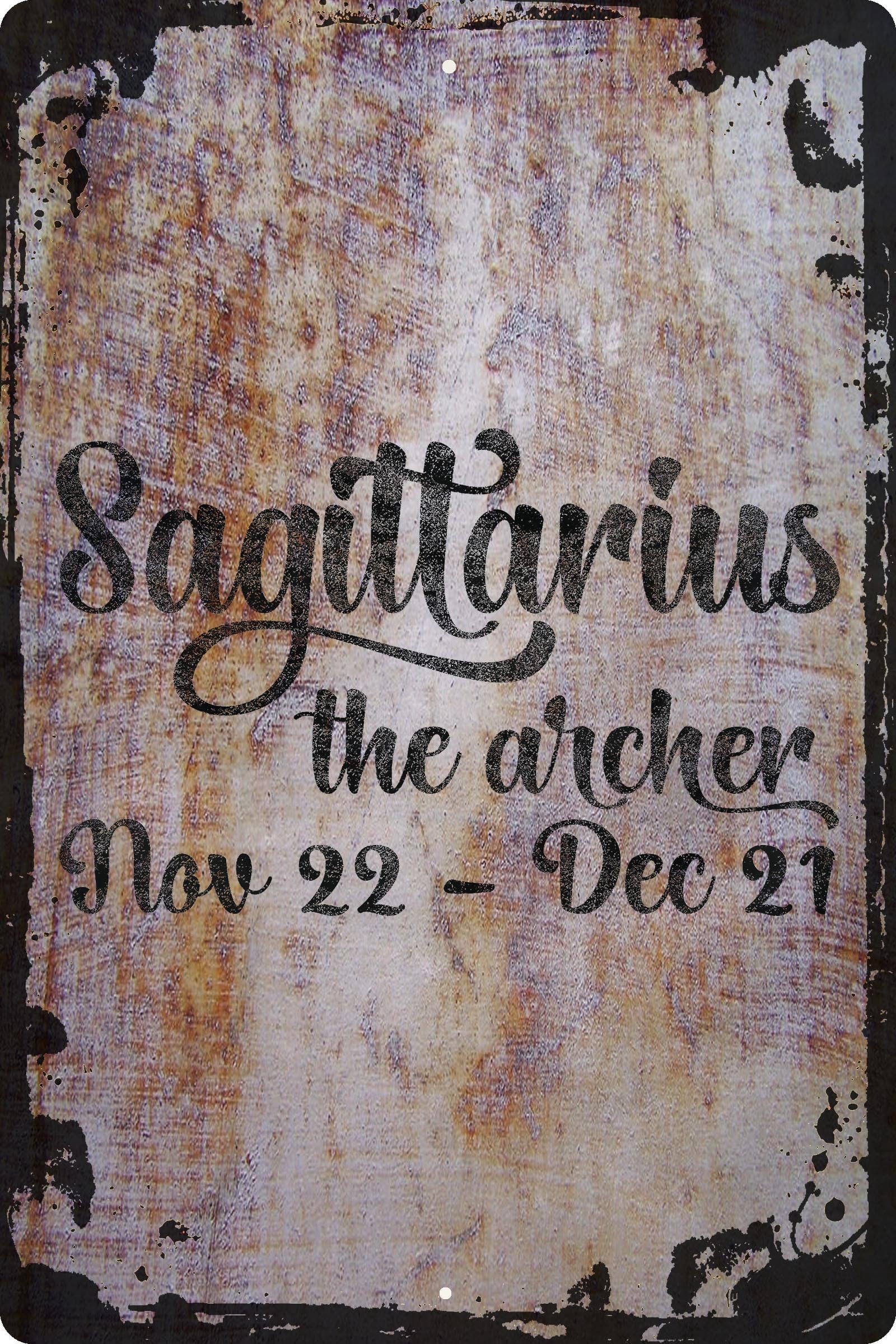 Wall Sign Sagittarius the archer Nov 22-Dec 21 cursive zodiac sign ...