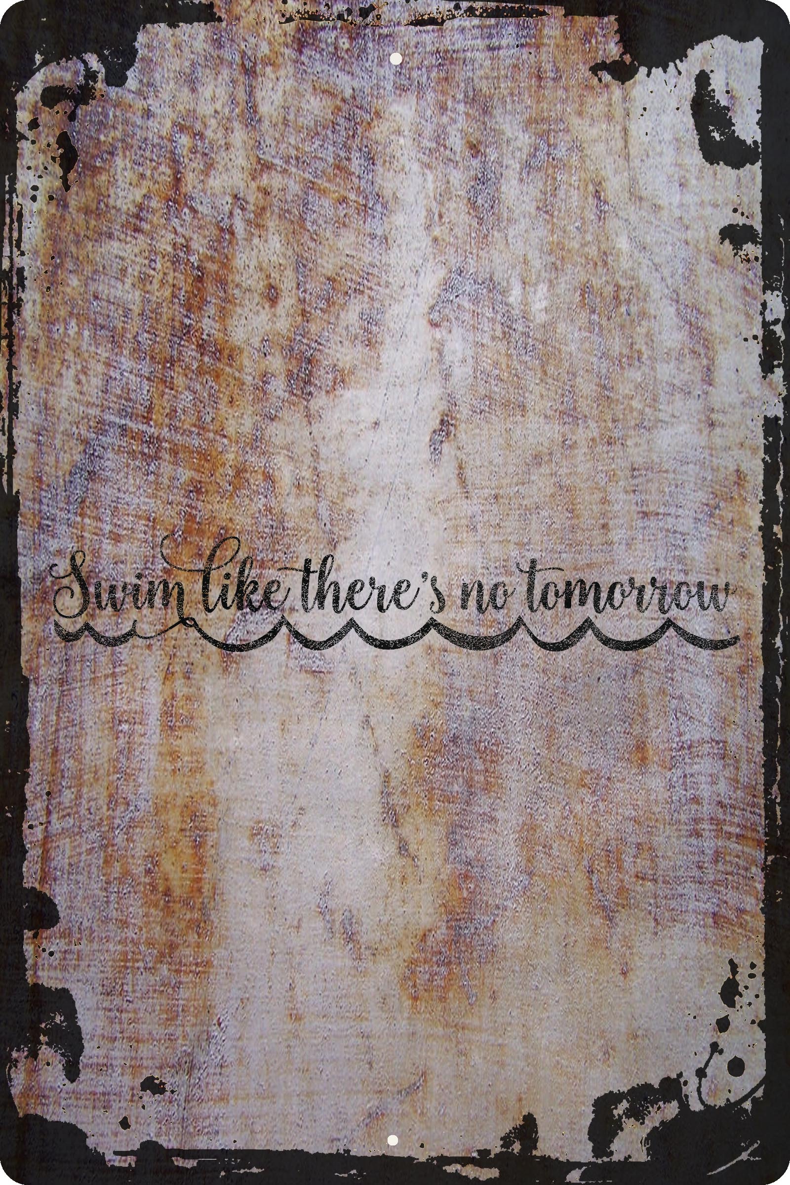 Wall Sign Swim like theres no tomorrow waves cursive water sports pool ...