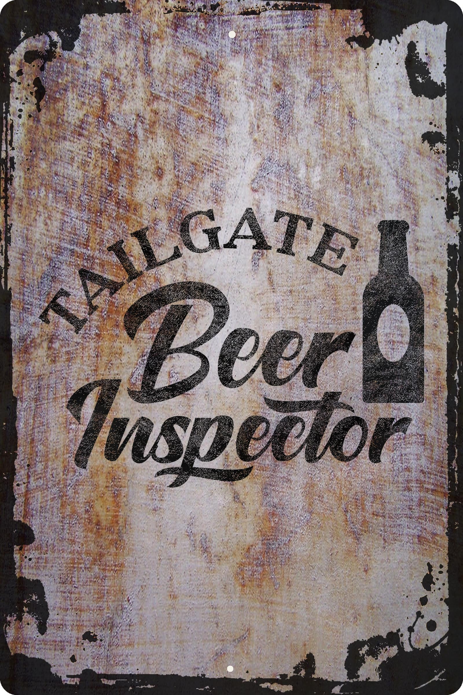 Wall Sign Tailgate beer inspector caps cursive bottle funny sports game ...