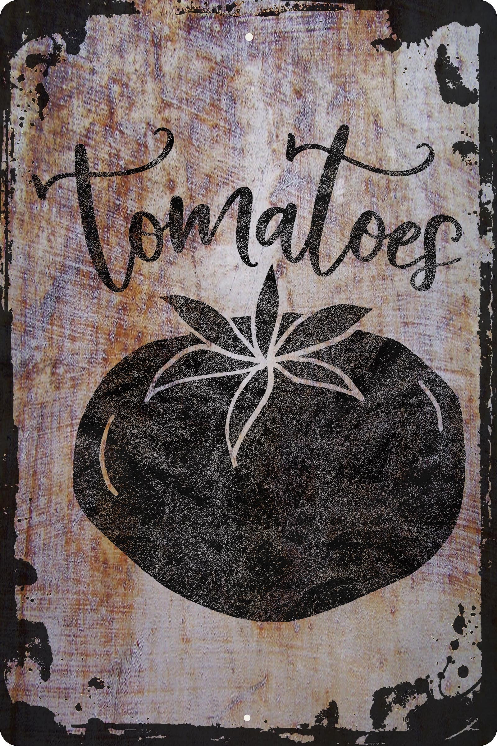 Wall Sign Tomatoes sign tomato fruit & vegetables gardening cursive ...