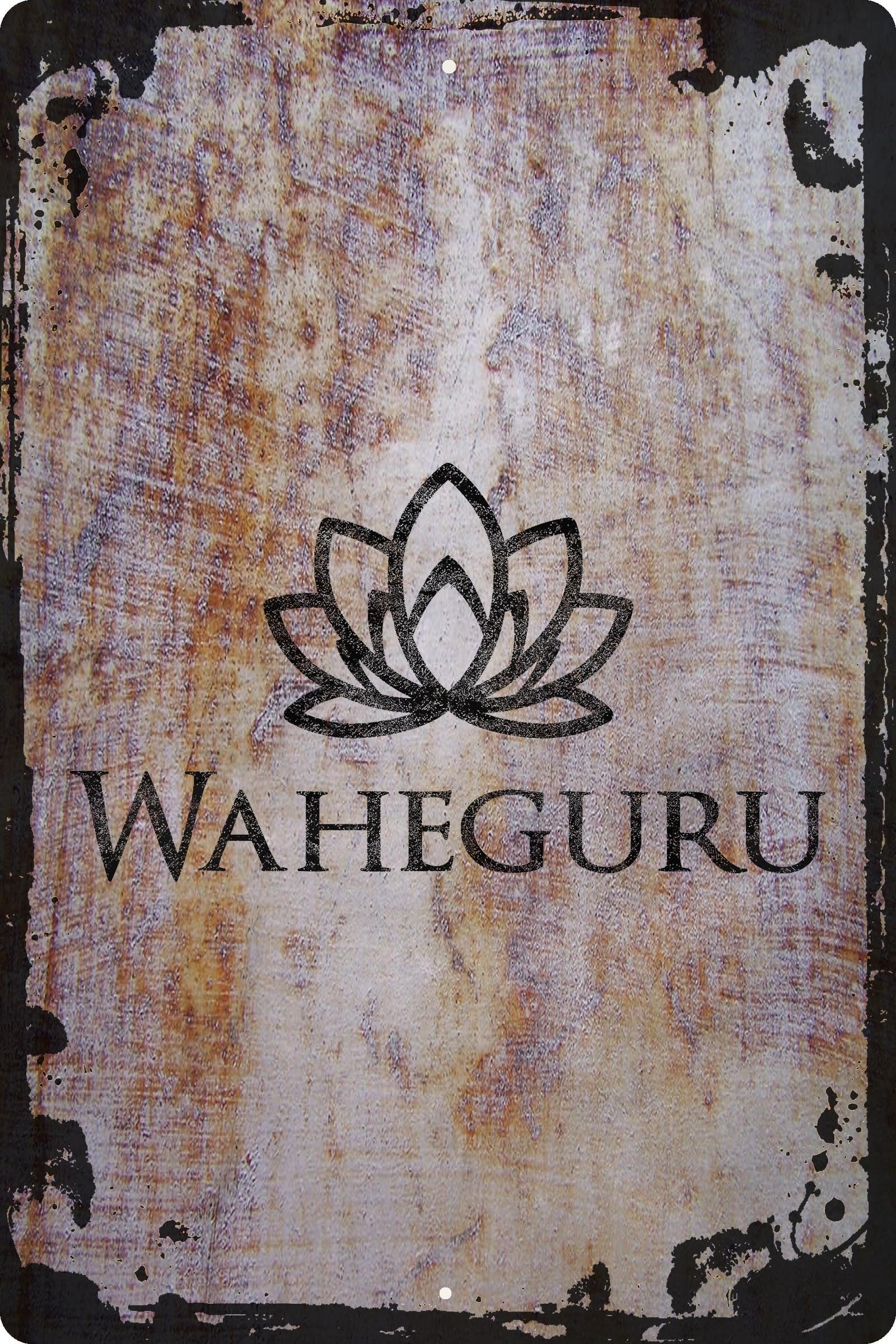 Wall Sign Waheguru lotus flower leader sikhi belief sikh Decorative Art ...