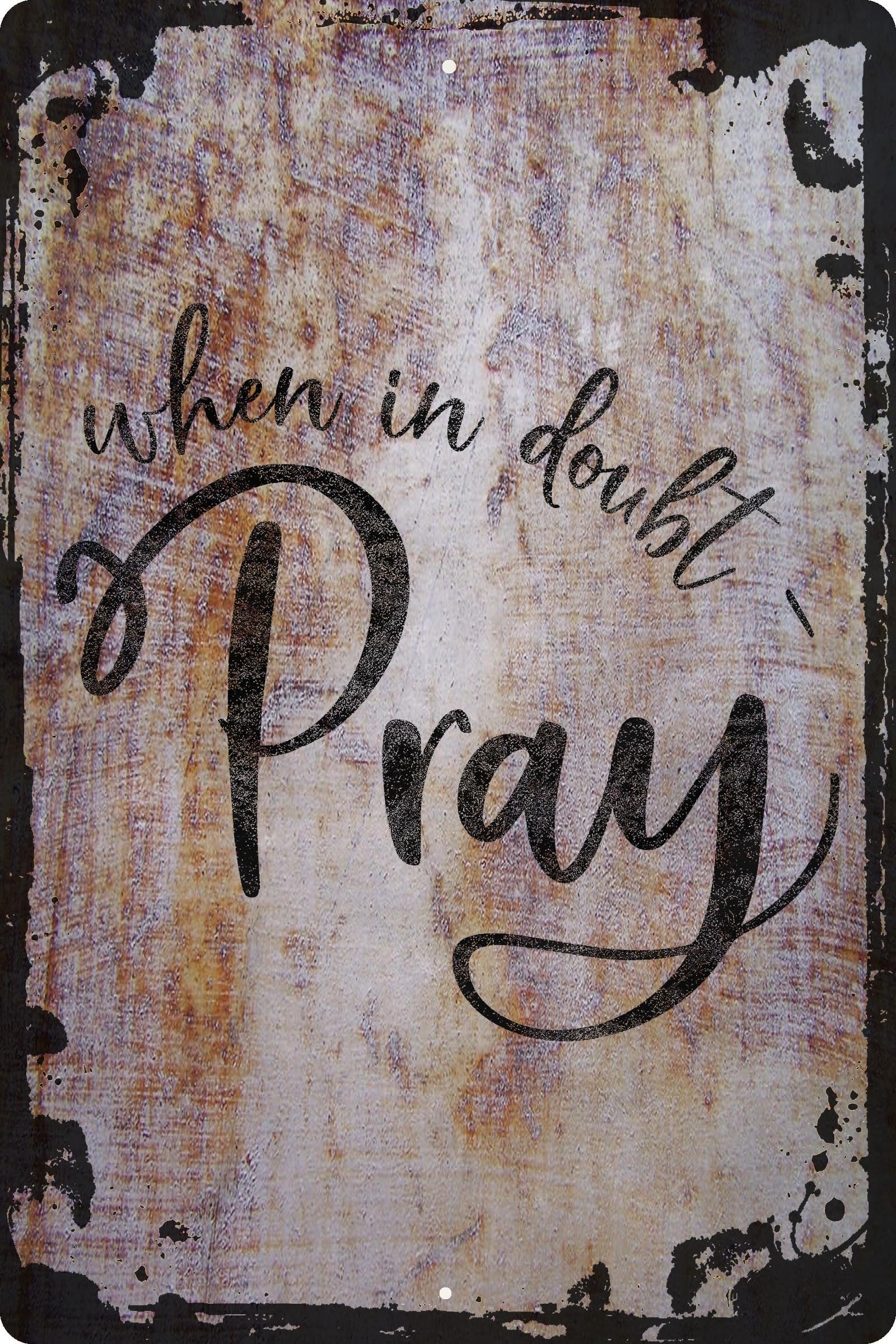 Wall Sign When in doubt pray cursive faith religious hope Decorative ...