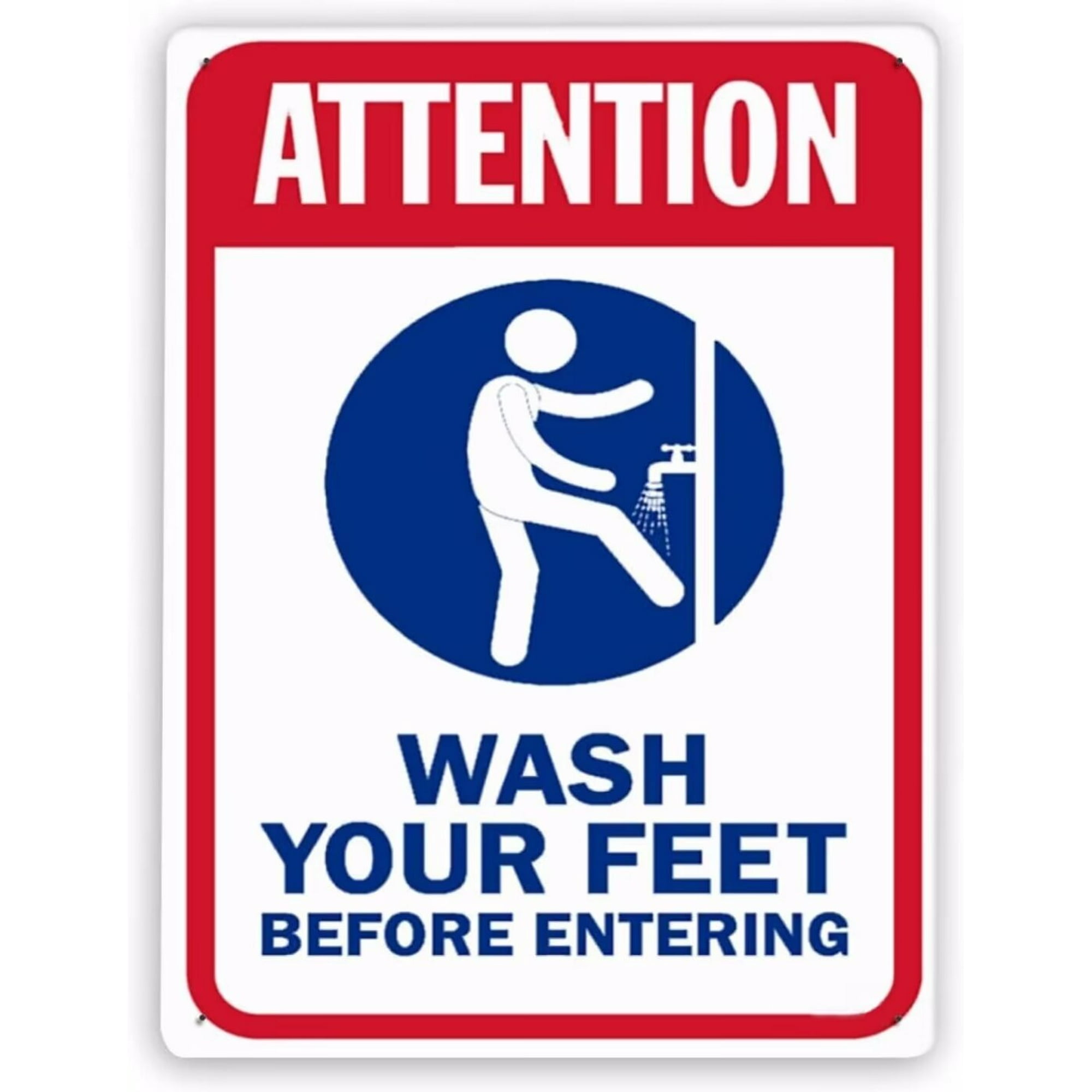 Wall Signs attention, Wash Your Feet Before Entering,tin Painting Wall ...