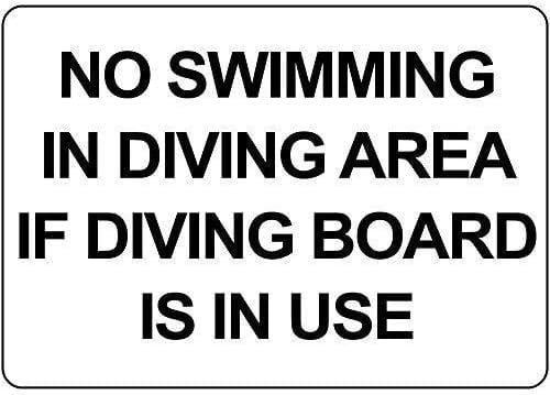 Wall Signs No Swimming in Diving Area If Diving Board is in Use ...