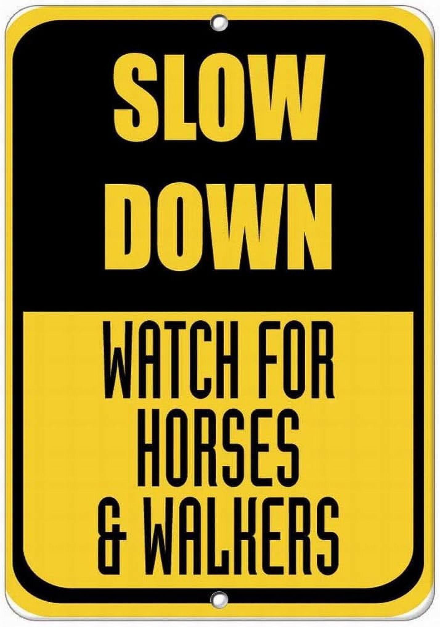 Wall Signs Notice Warning Sign Decor 12x16 Tin Metal Signs Slow Down ...