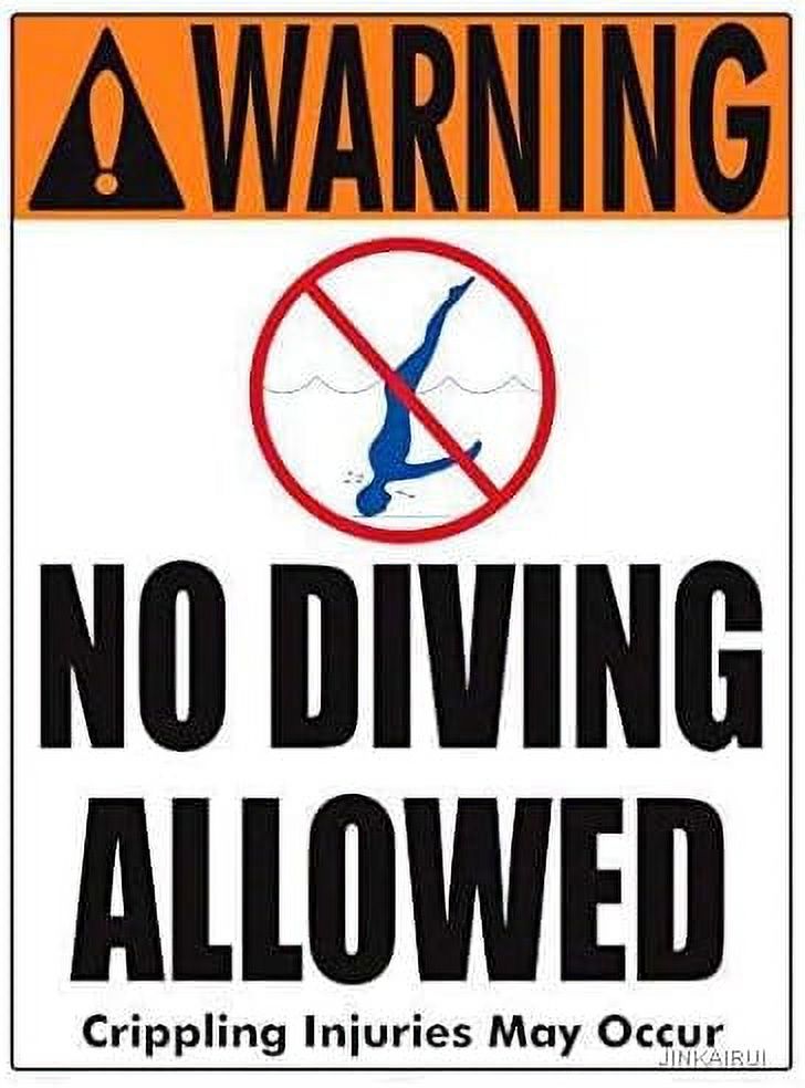 Wall Signs Warning No Diving Allowed Sign (8 X 12 Inches Heavy Duty White Aluminum) Street sign ...