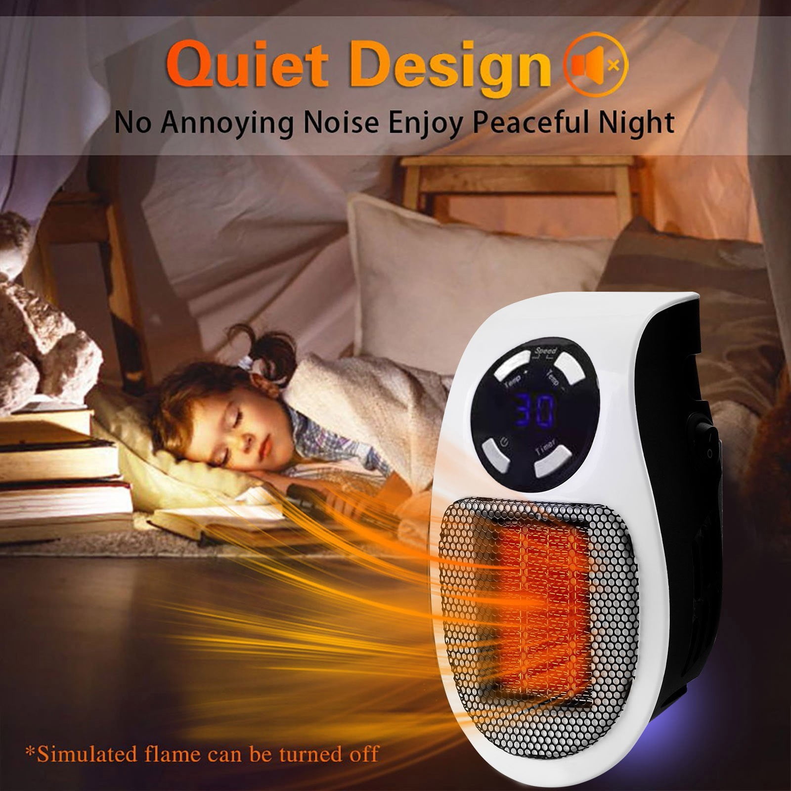 Wall Space Heater 500W Remote Portable Electric Heater with ...