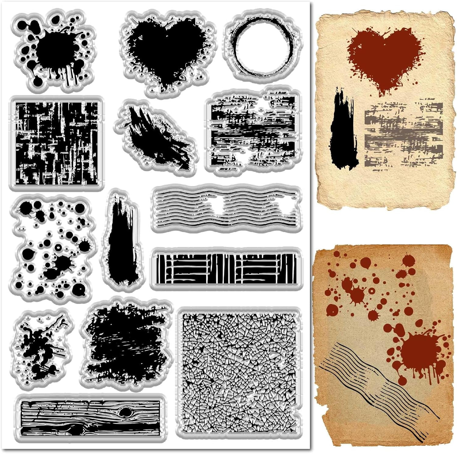 Wall Stain Background Clear Rubber Stamps Vintage Graffiti Brush Splash ...